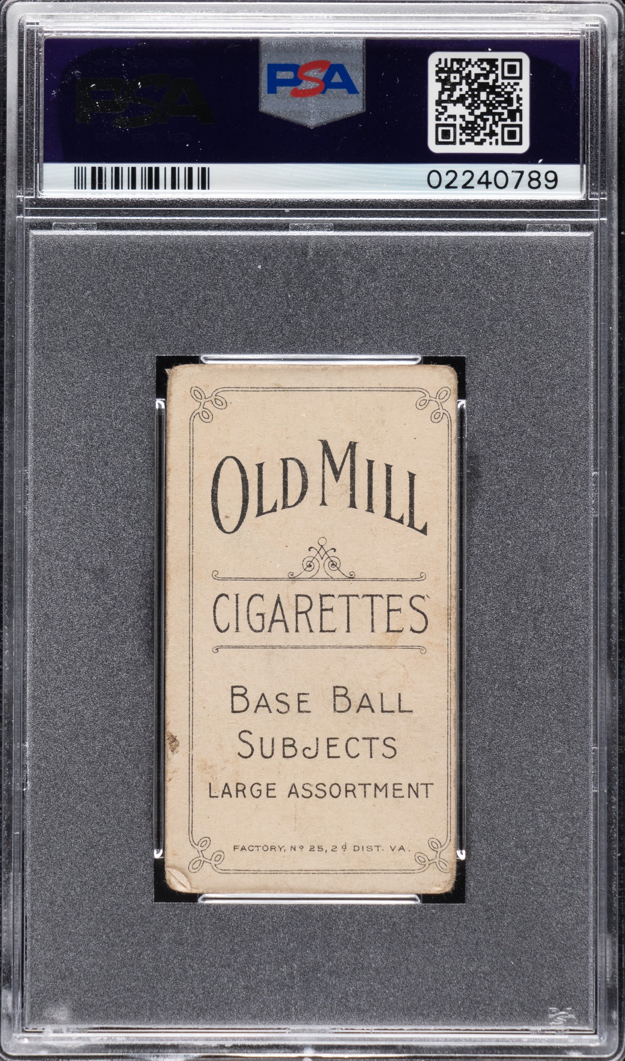 1909-1911 T206 White Border Bob Spade - Old Mill Back | REA Archive