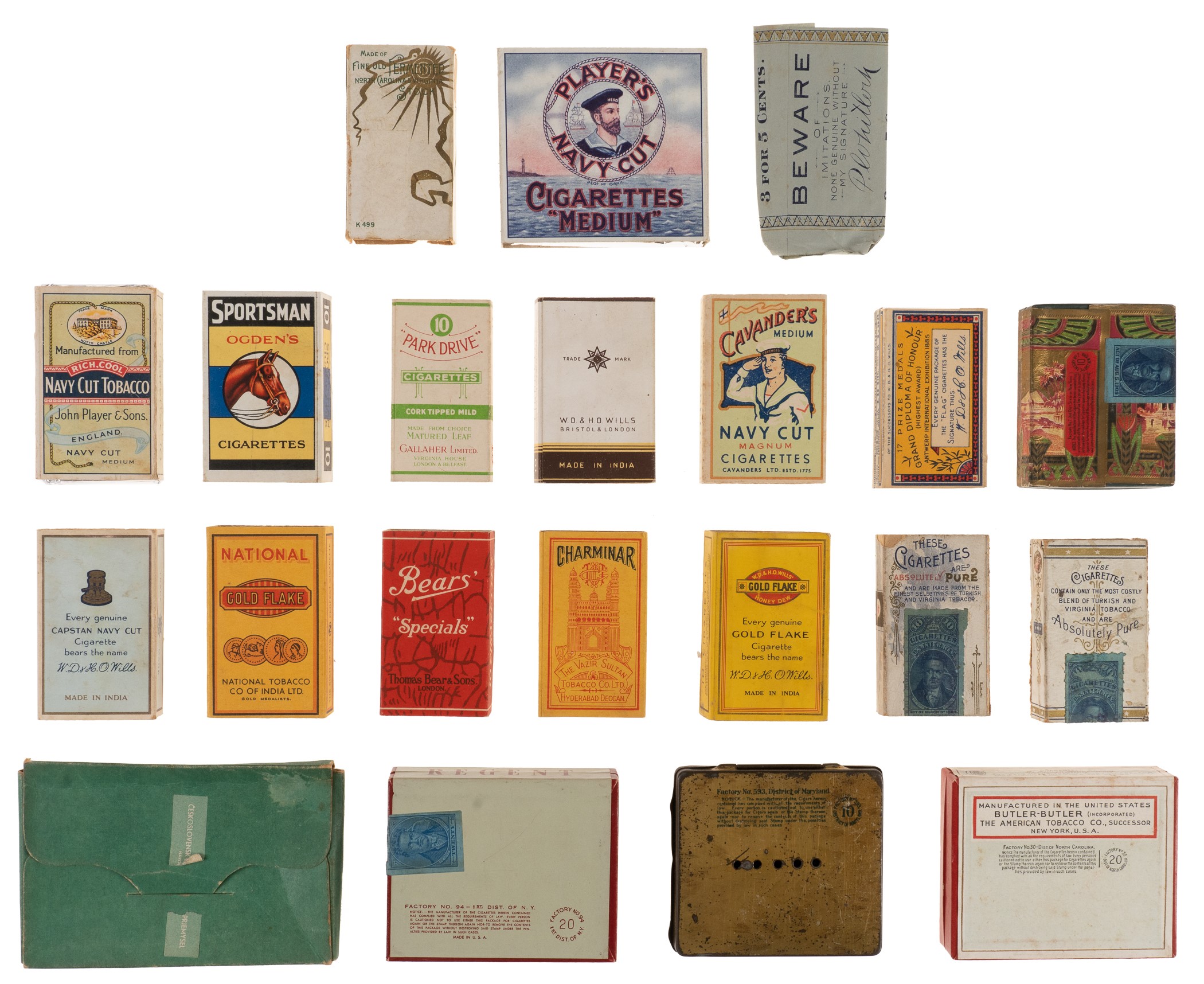 Circa 1880s to 1950s Empty Tobacco Package Collection (25) Including ...