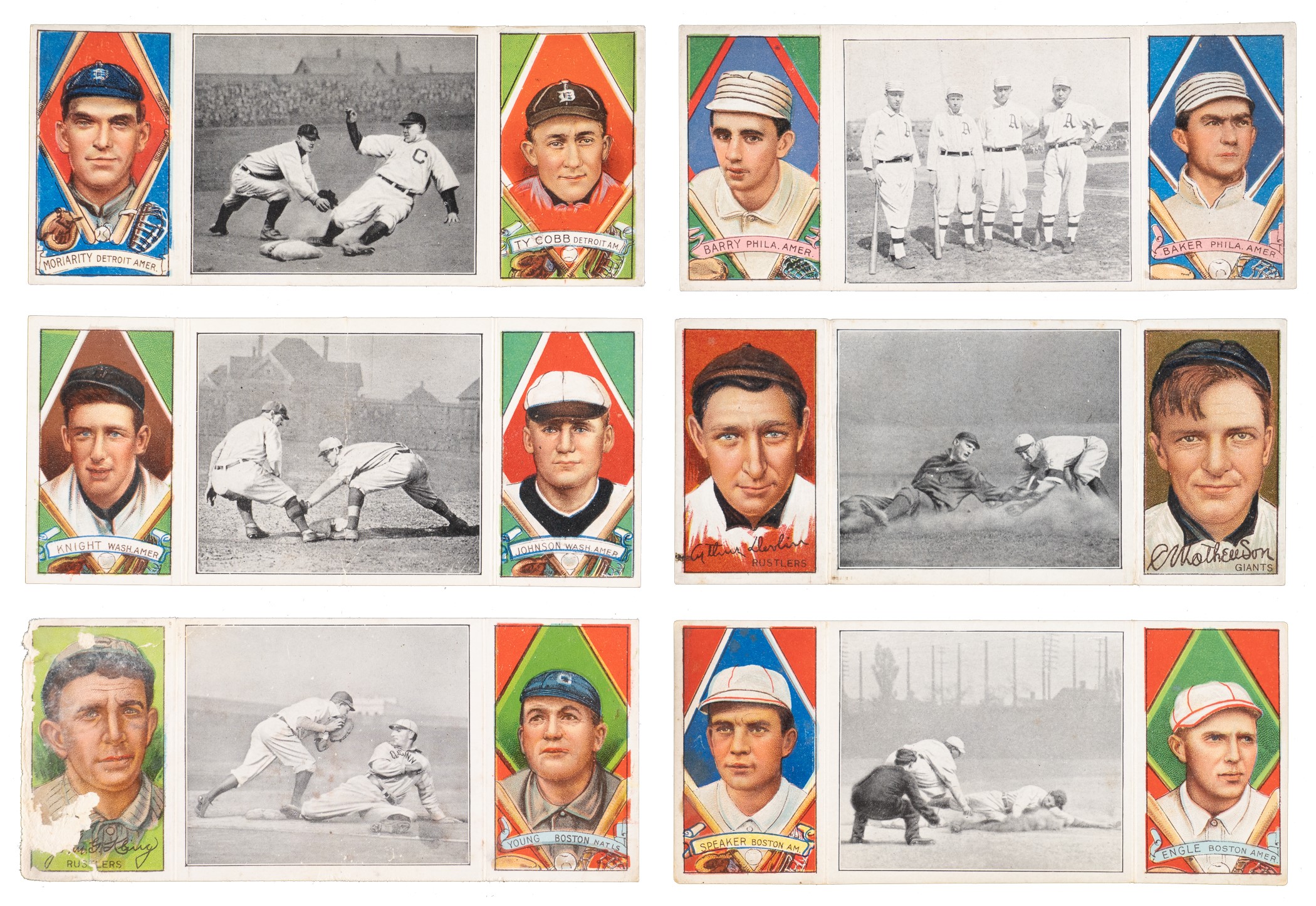 1912 T202 Hassan Triple Folder Partial Set (100/132) Including 28 PSA ...