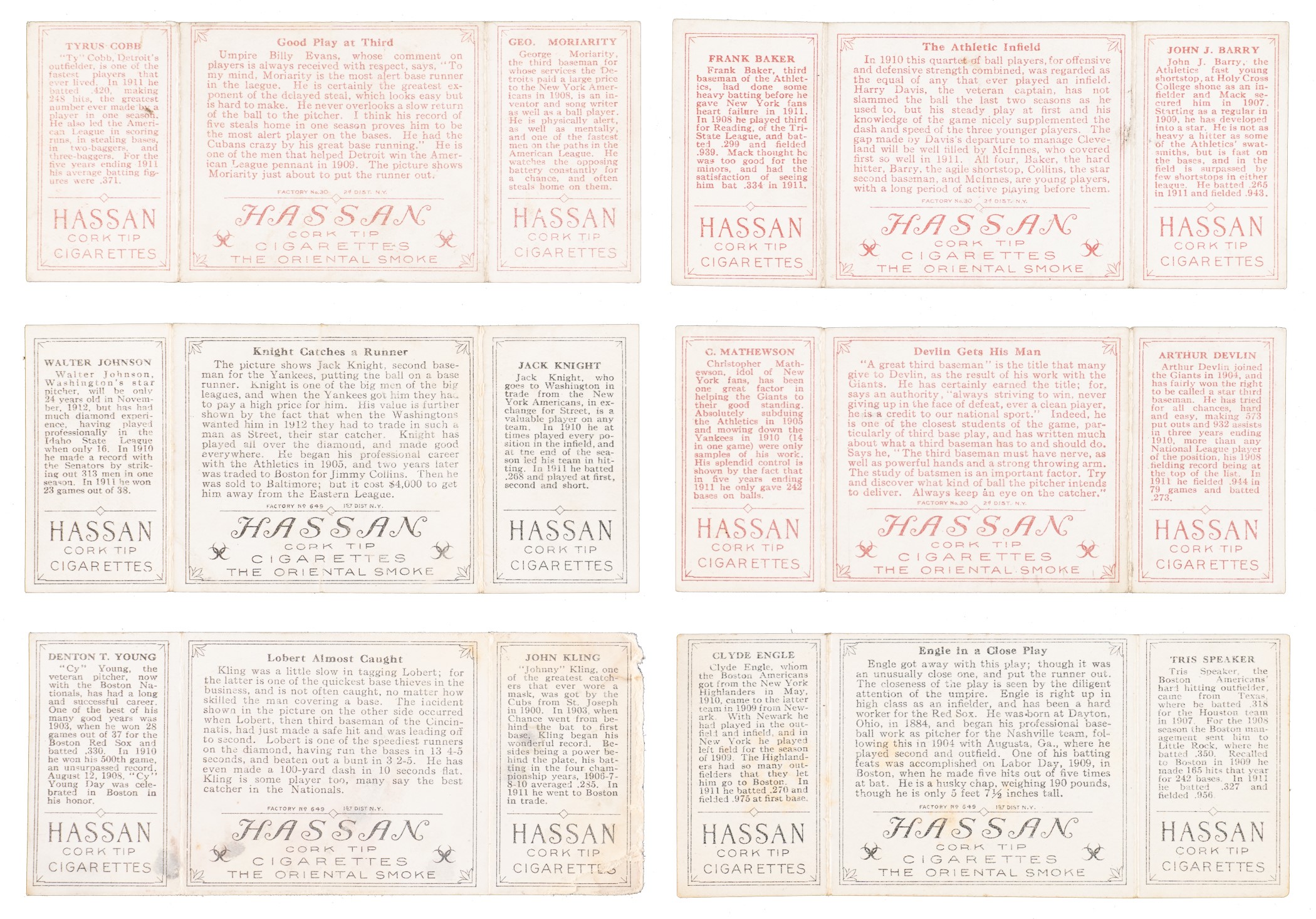 1912 T202 Hassan Triple Folder Partial Set (100/132) Including 28 PSA ...