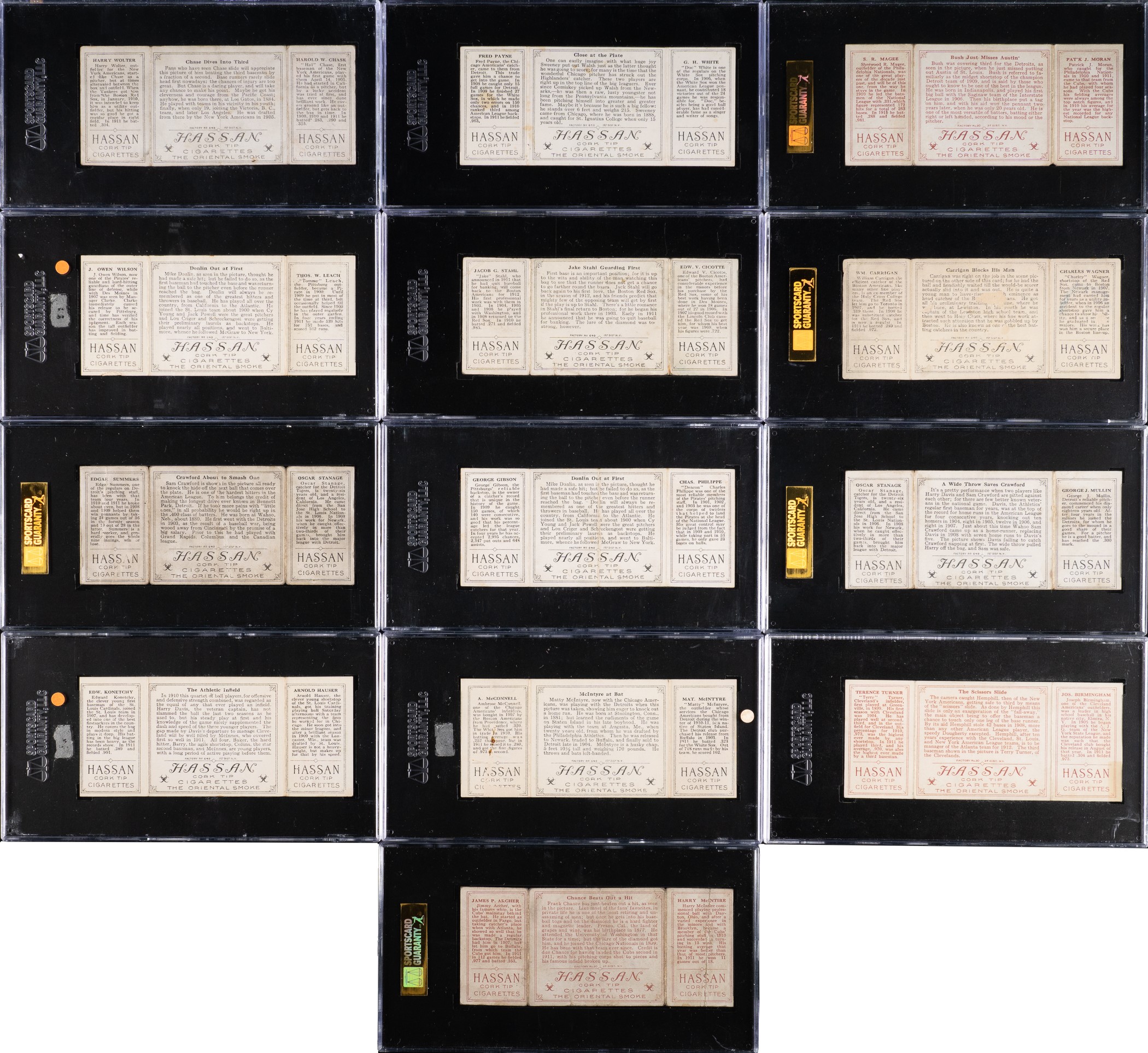 1912 T202 Hassan Triple Folder Partial Set (100/132) Including 28 PSA ...