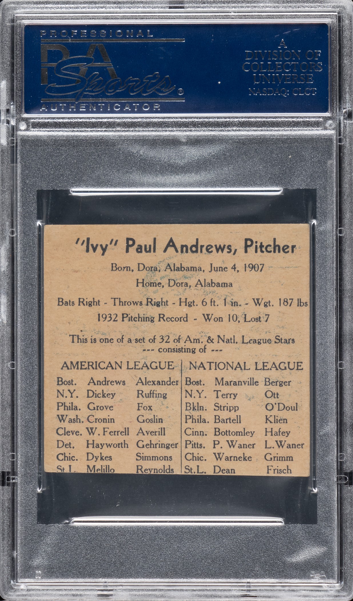 1933 R300 George C. Miller Ivy Andrews - Legendary Rarity! | REA Archive