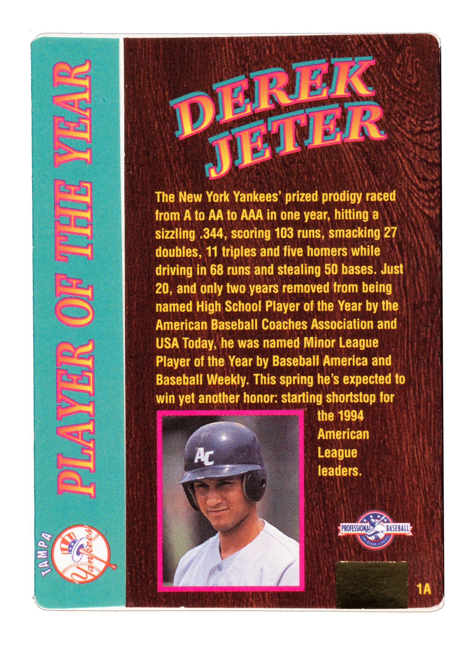 1995 Action Packed 24 KT Gold Derek Jeter Autograph | REA Archive