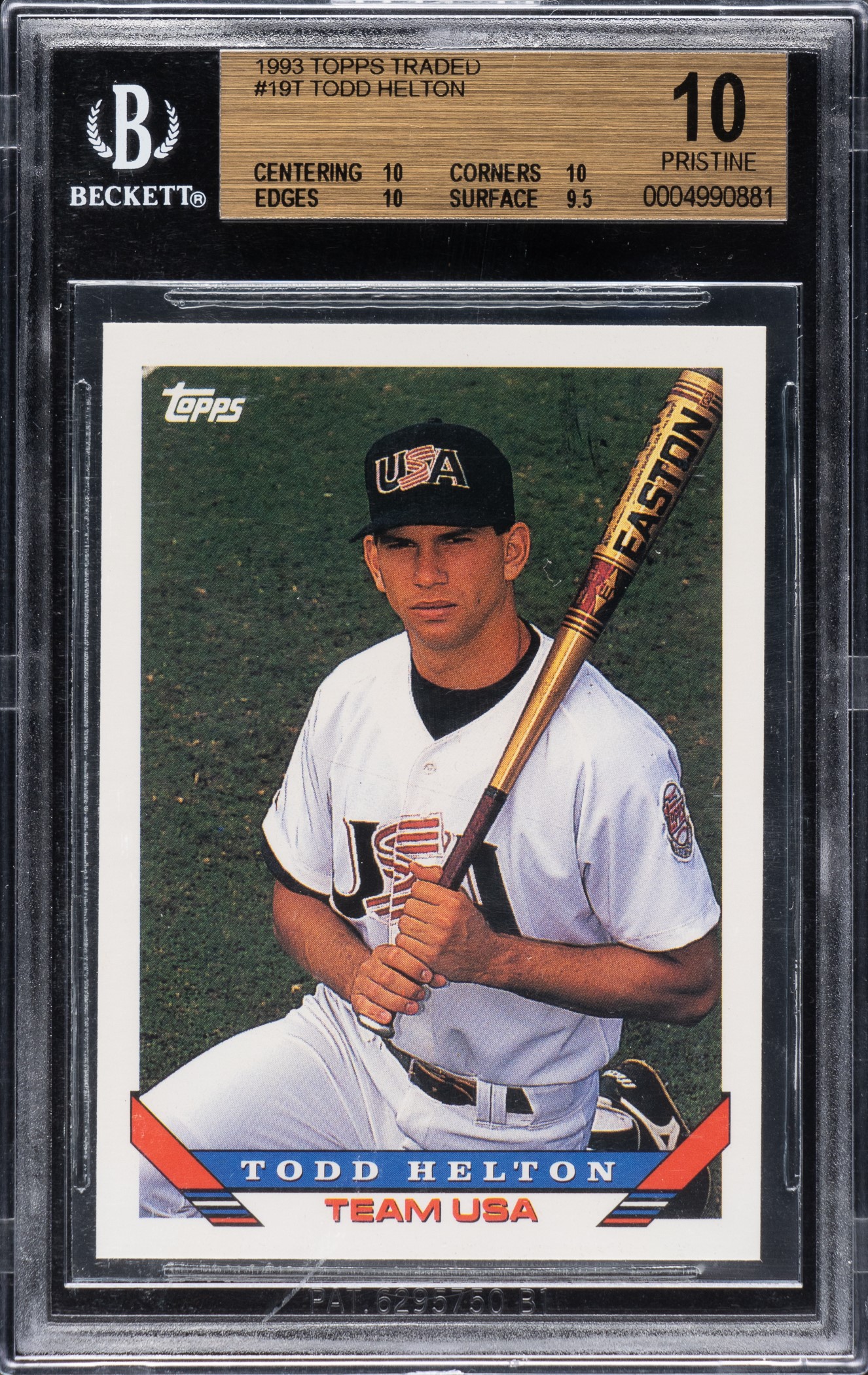 1993 Topps Traded #19T Todd Helton Rookie BGS PRISTINE 10 | REA Archive