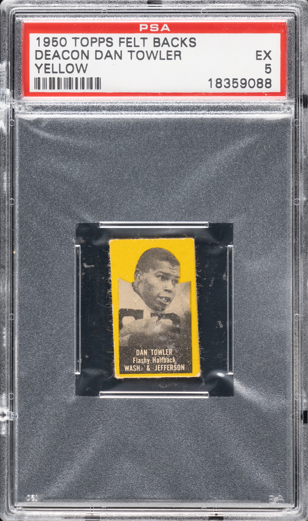 1950 Topps Football Felt Backs Deacon Dan Towler Yellow PSA EX 5 | REA ...
