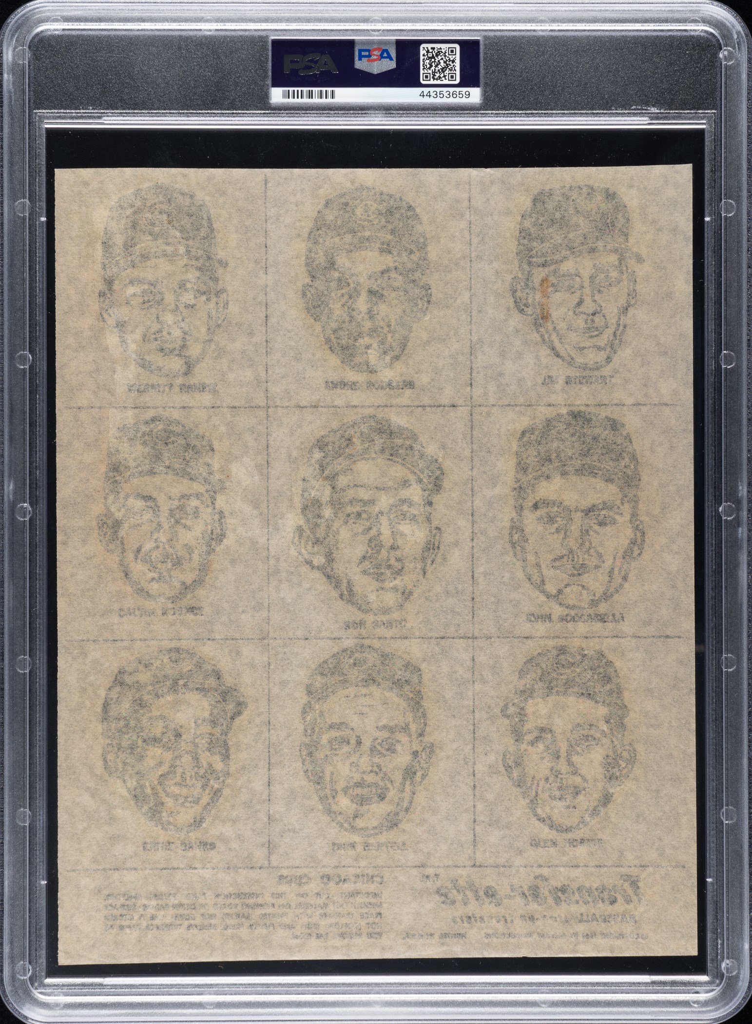 1964 Transfer-Ette Chicago Cubs Iron-Ons Complete Uncut Panel with ...