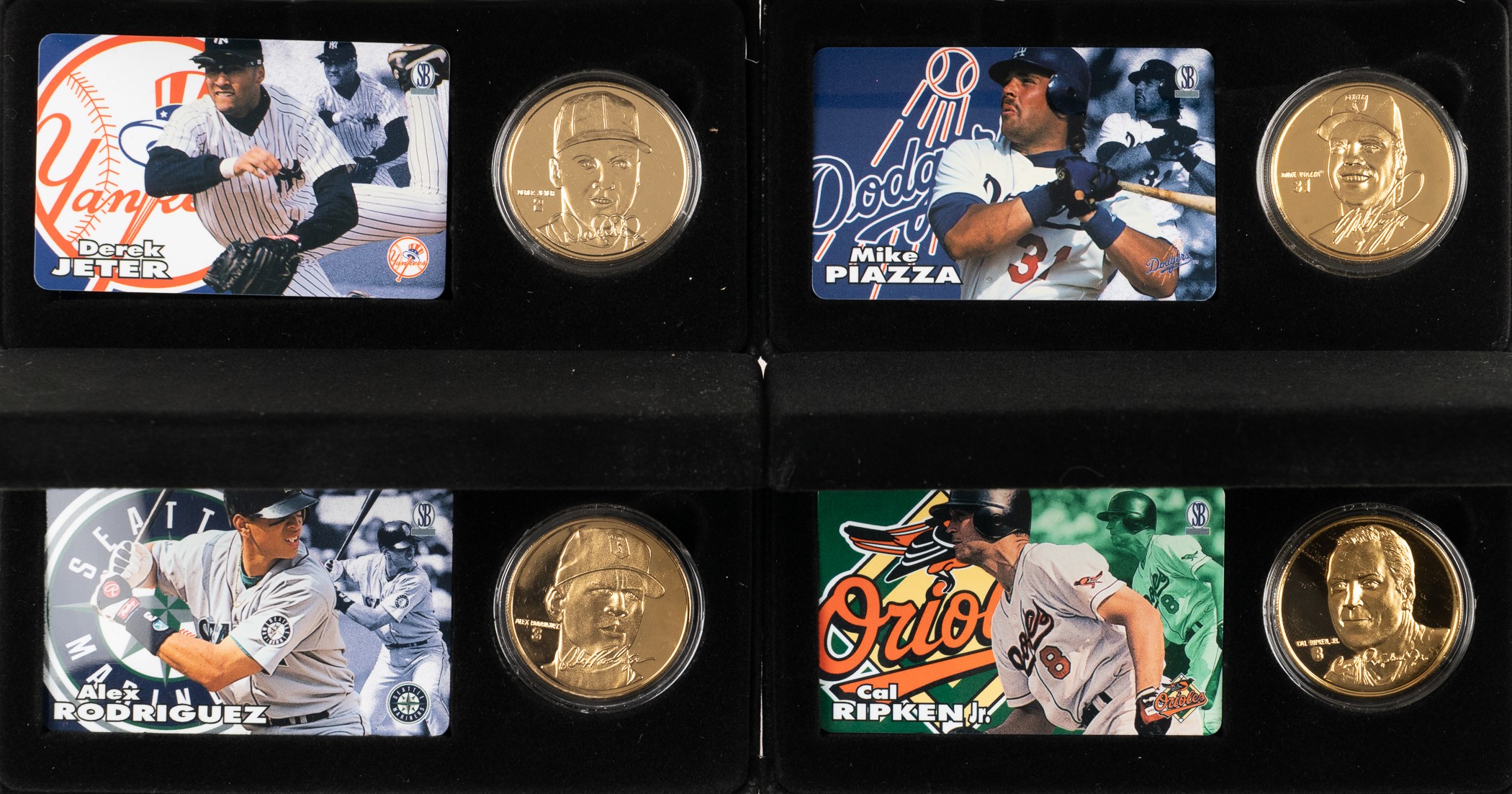 Four 1997 Highland Mint Gold-Plated Coin and Phone Card Sets: Jeter ...
