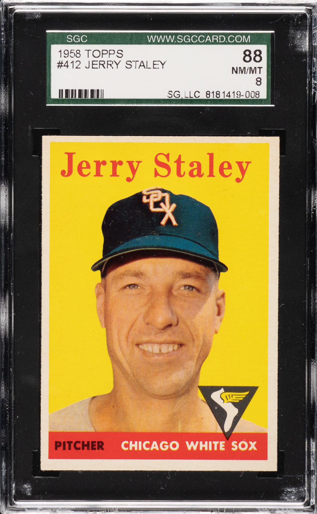 1958 Topps #412 Jerry Staley SGC NM/MT 88 | REA Archive