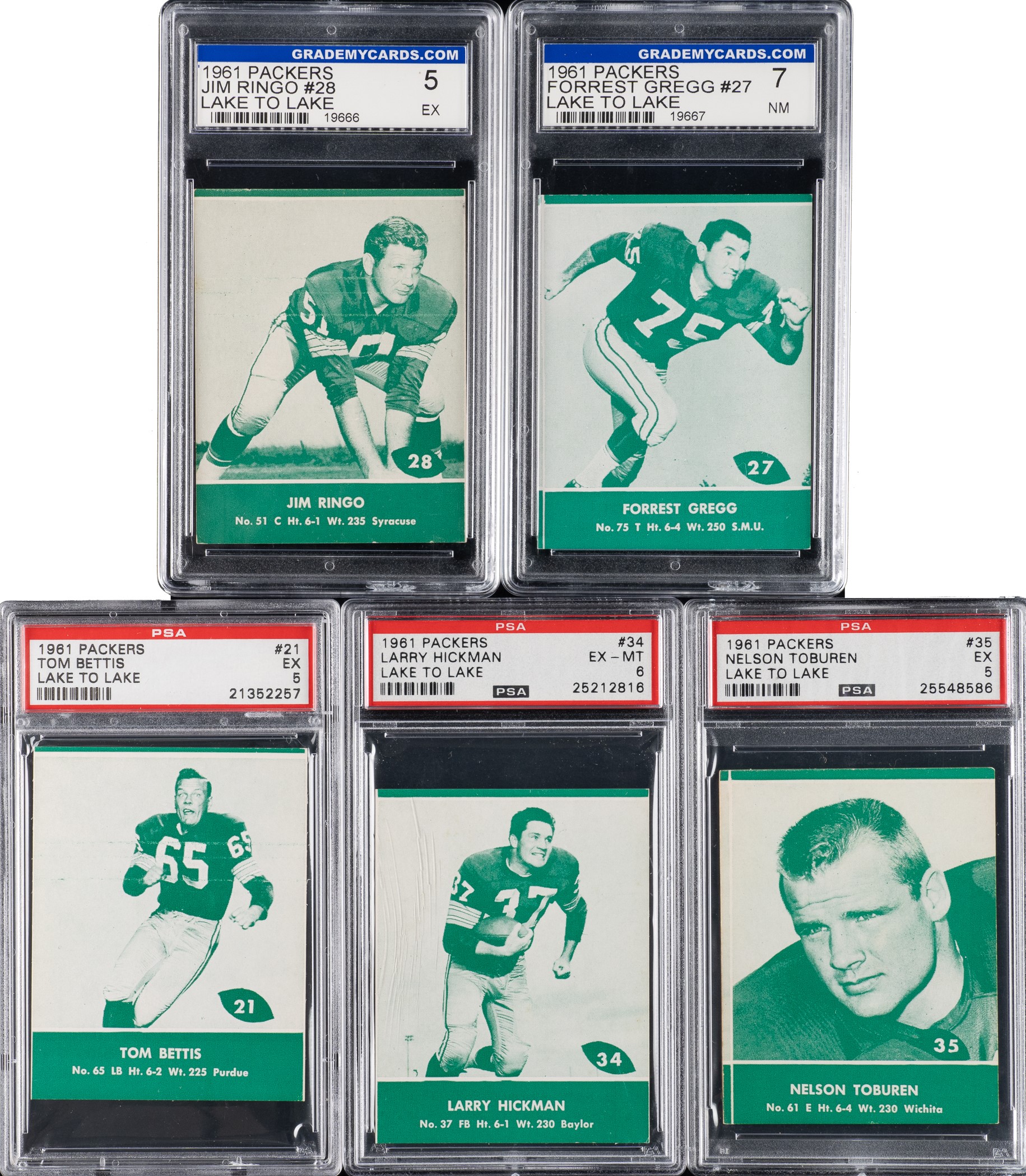1961 Lake to Lake Green Bay Packers Football Near-Complete Set (33/36 ...