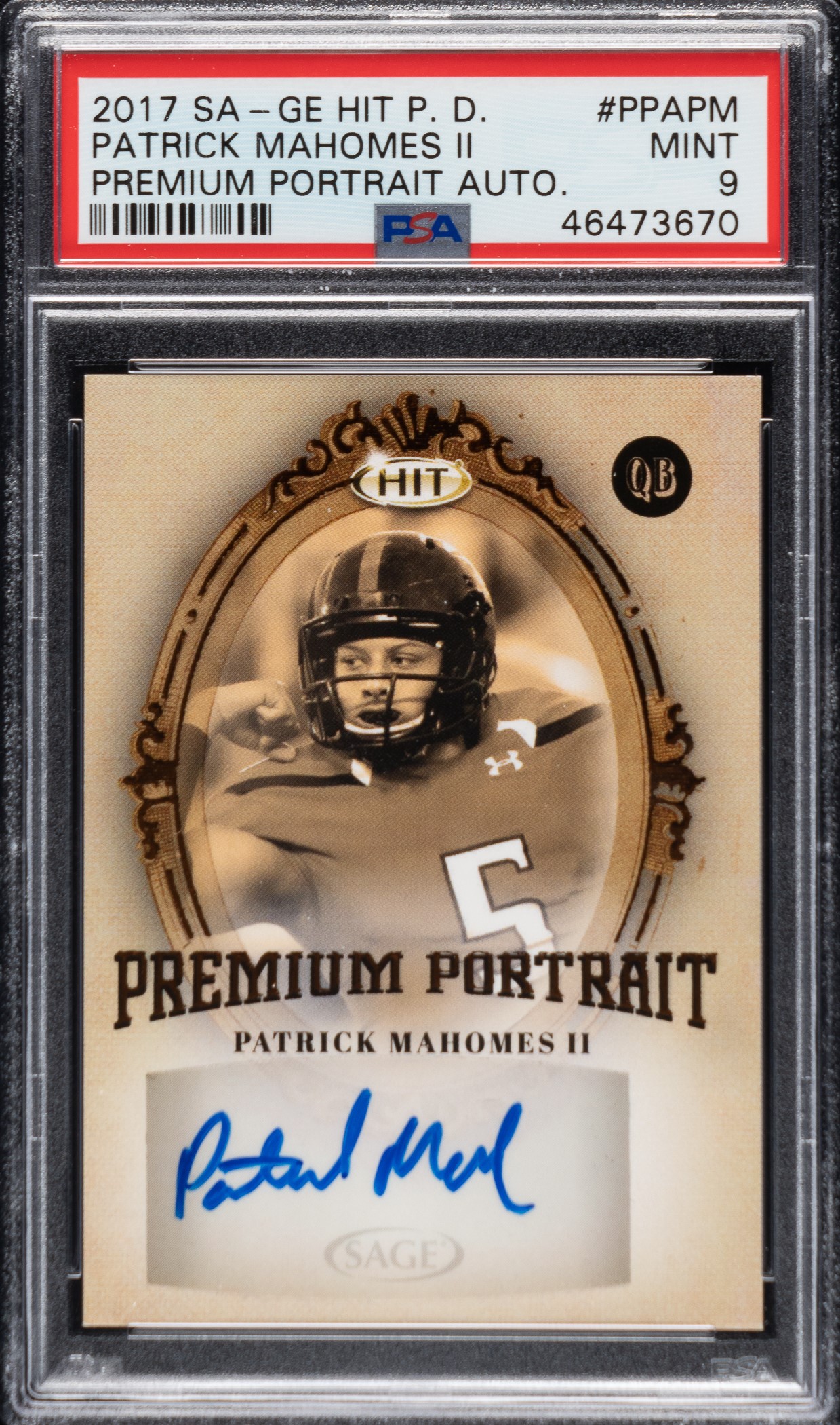 2017 Sage Hit Premier Draft Premium Portrait Football #PPA-PM Patrick ...