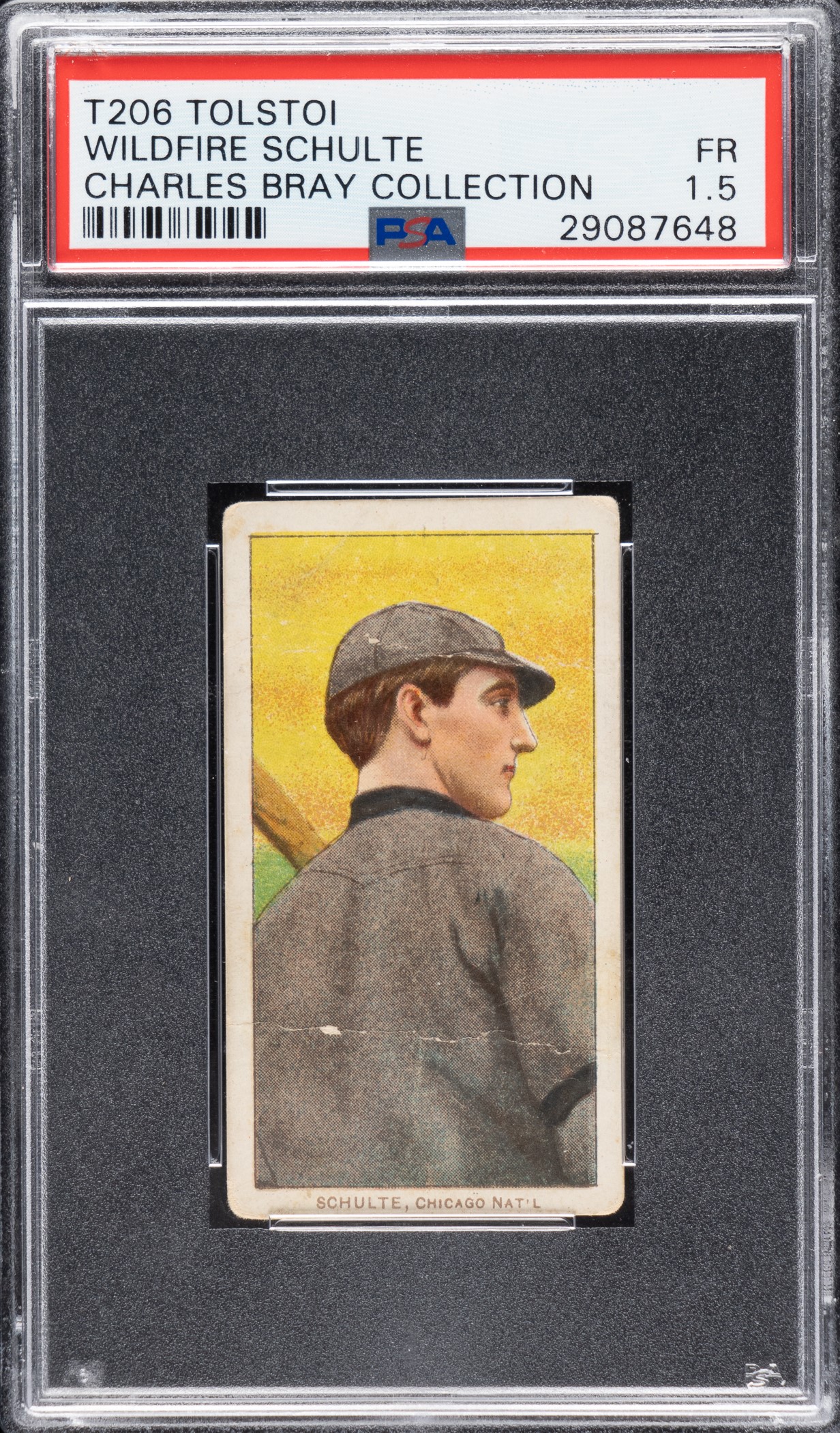 1909-1911 T206 White Border Wildfire Schulte Back View PSA FAIR 1.5 ...