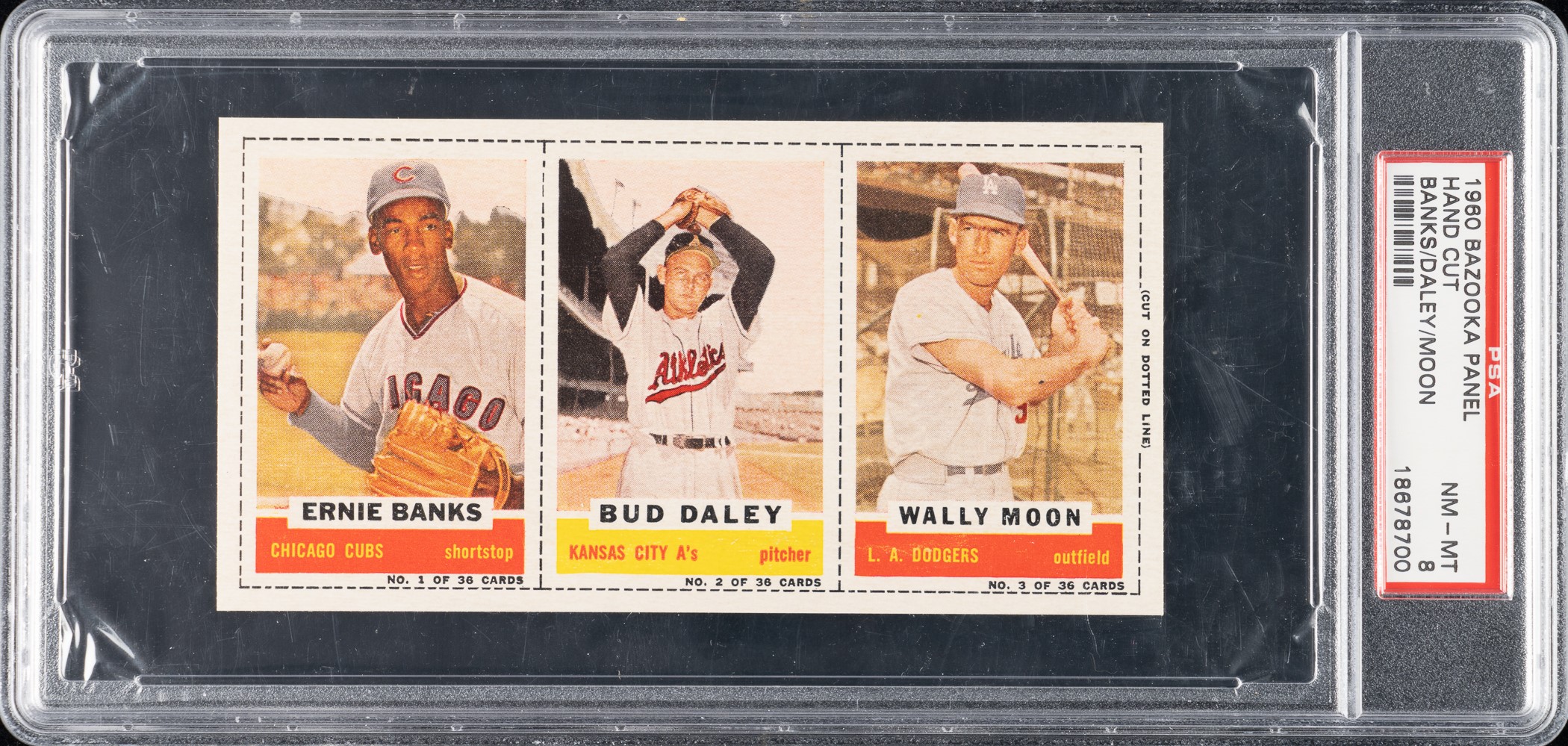 1960 Bazooka Panel #1/2/3 Ernie Banks/Daley/Moon PSA NM-MT 8 - 1 of 1 ...