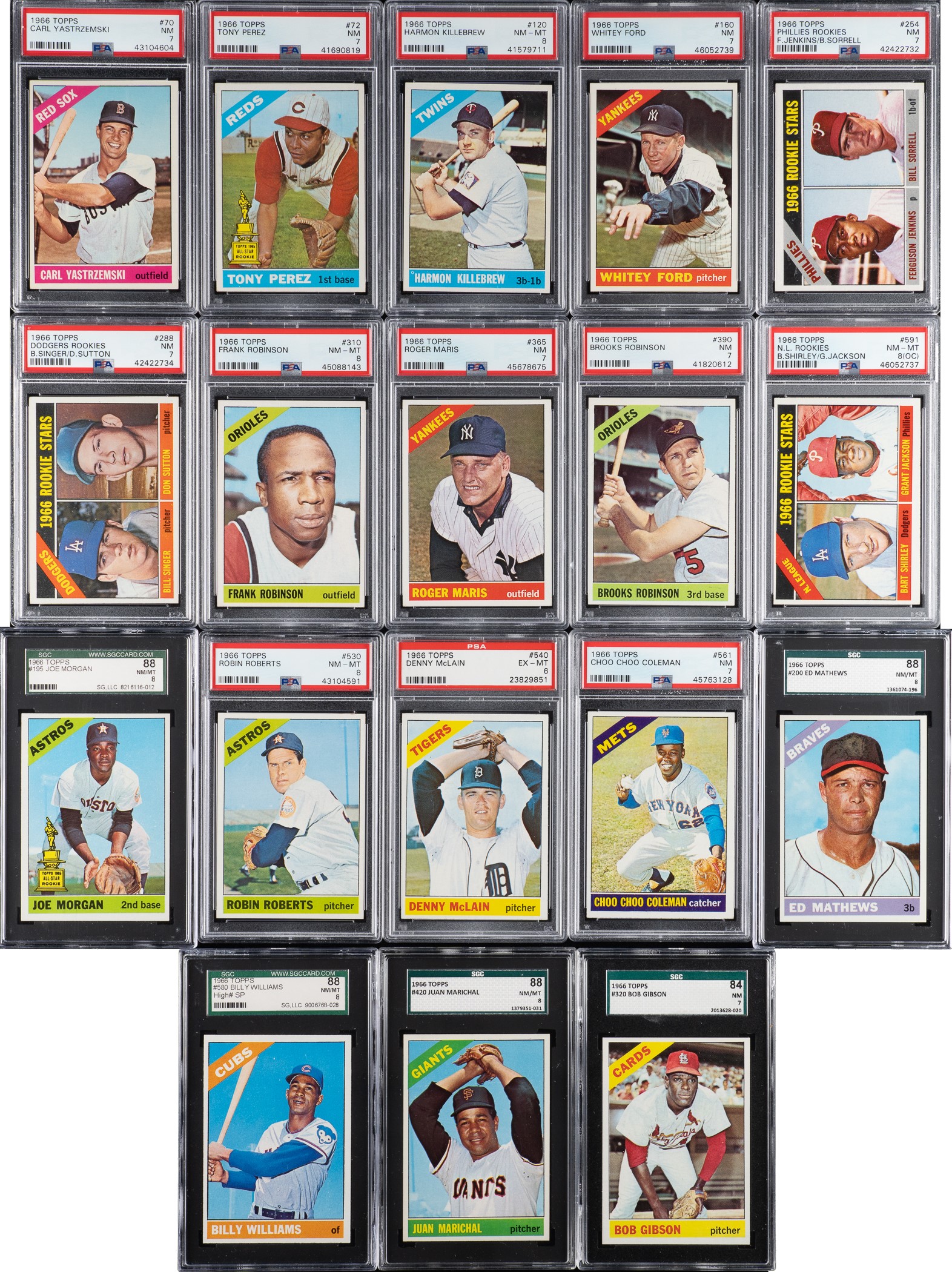 1966 Topps Complete Set (598) Including 121 PSA- and SGC-Graded Cards ...