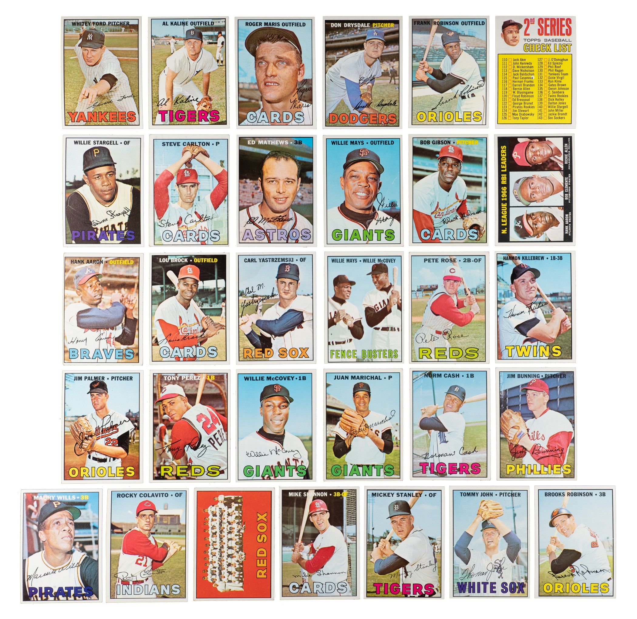 1967 Topps Near-Complete Set (607/609) Including #569 Rod Carew Rookie ...