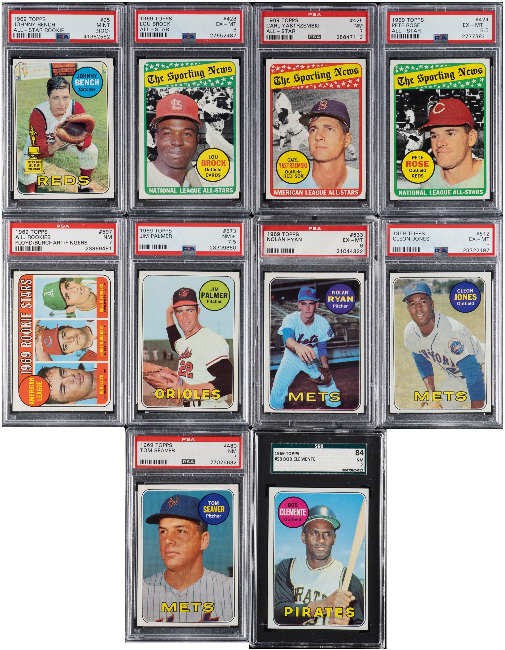 1969 Topps Complete Set (664) Including PSA EX-MT 6 Mickey Mantle and ...