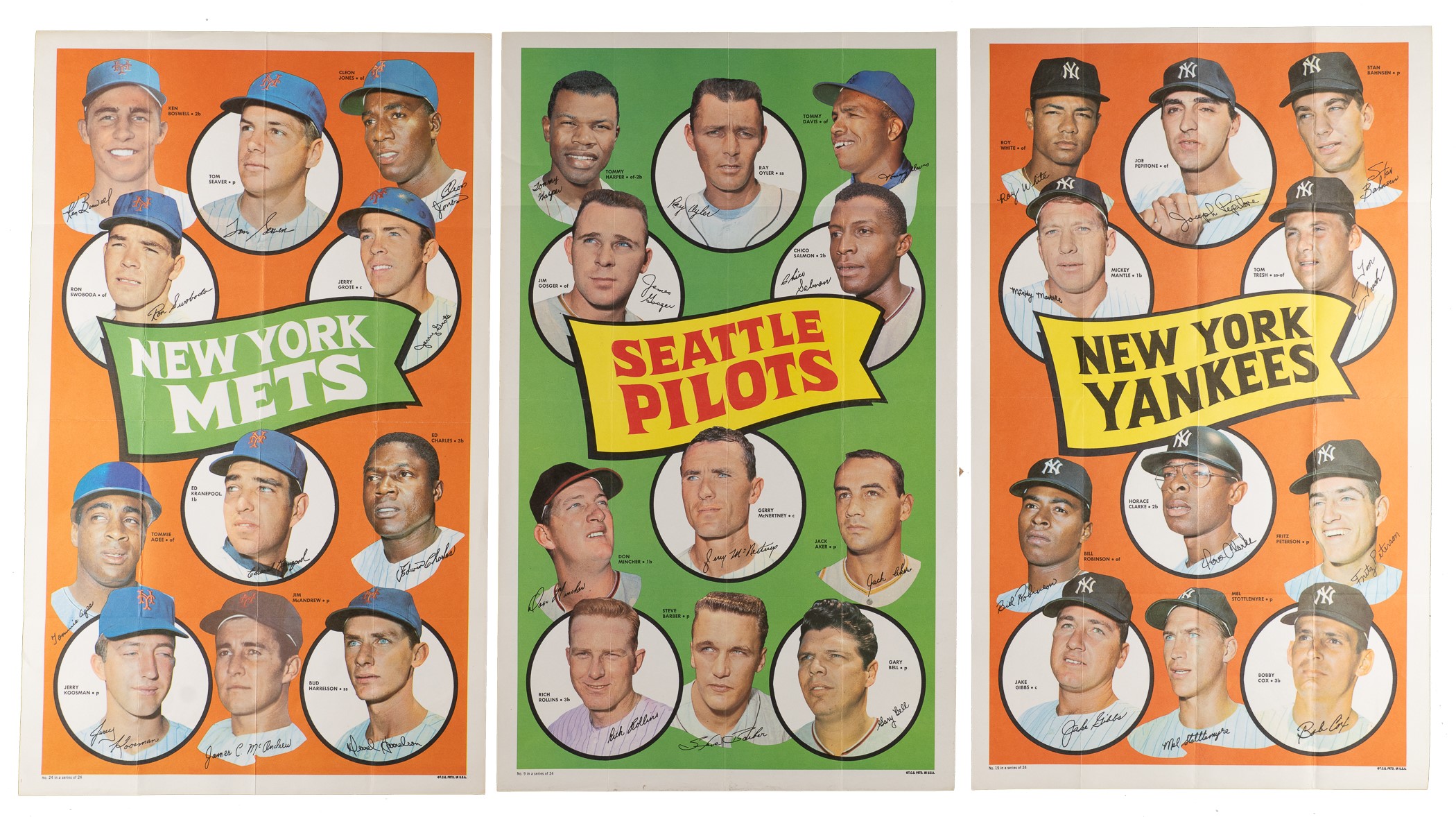 1969 Topps Team Posters Complete Set (24) | REA Archive