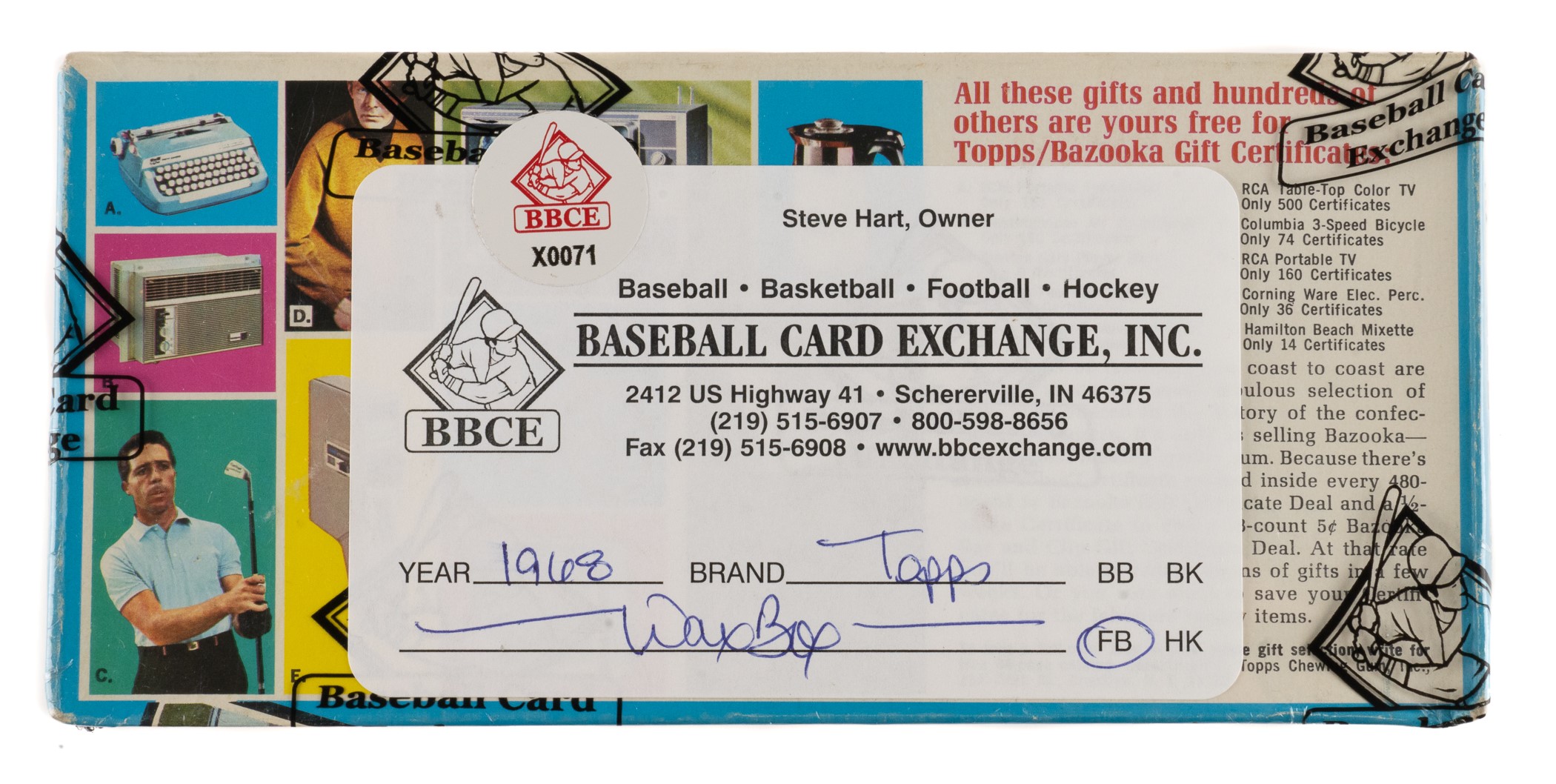 1968 Topps Football Unopened Wax Box (24 Packs) - BBCE | REA Archive