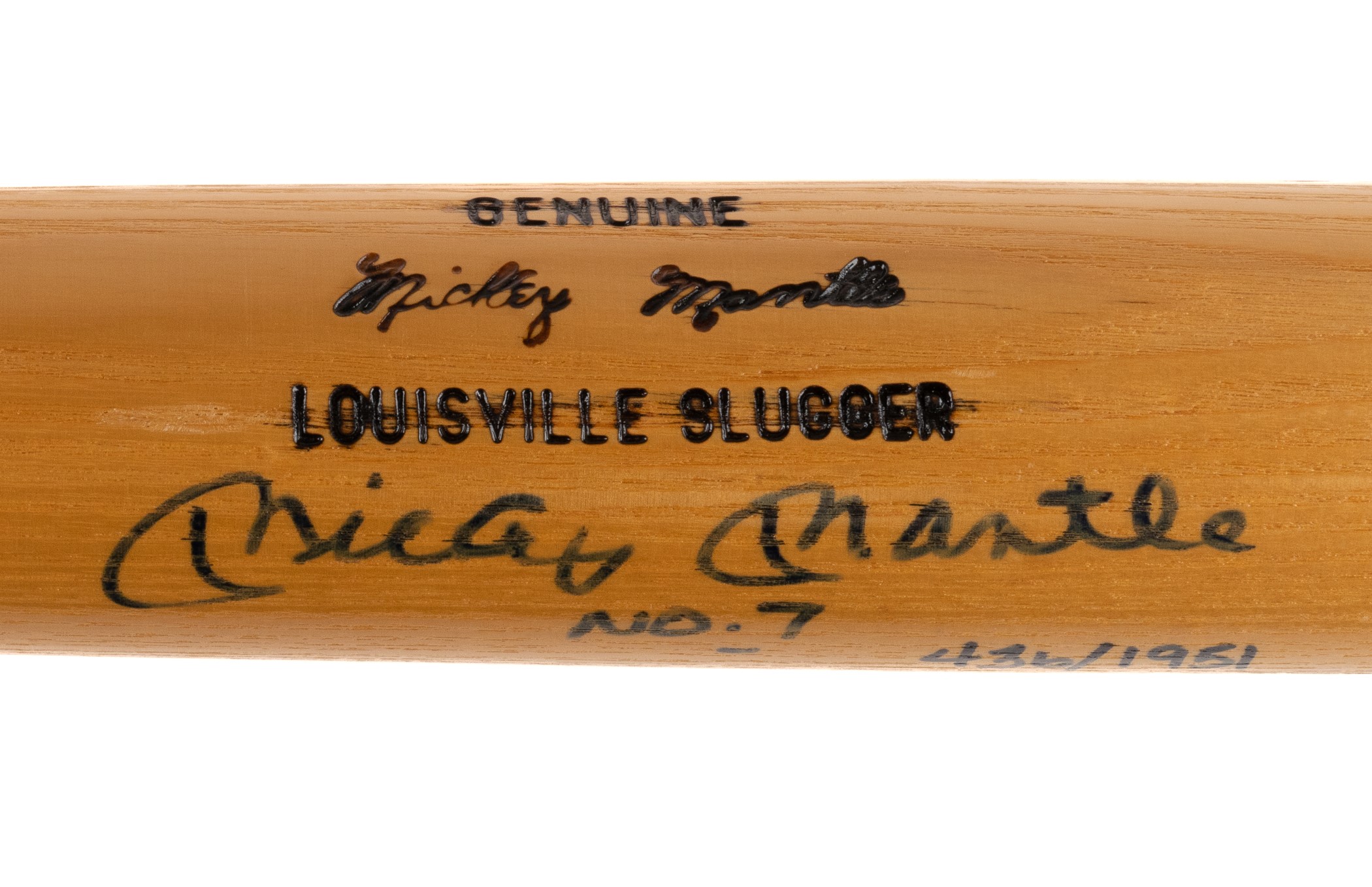 Mickey Mantle Signed Commemorative Bat with "No. 7" Notation - JSA ...