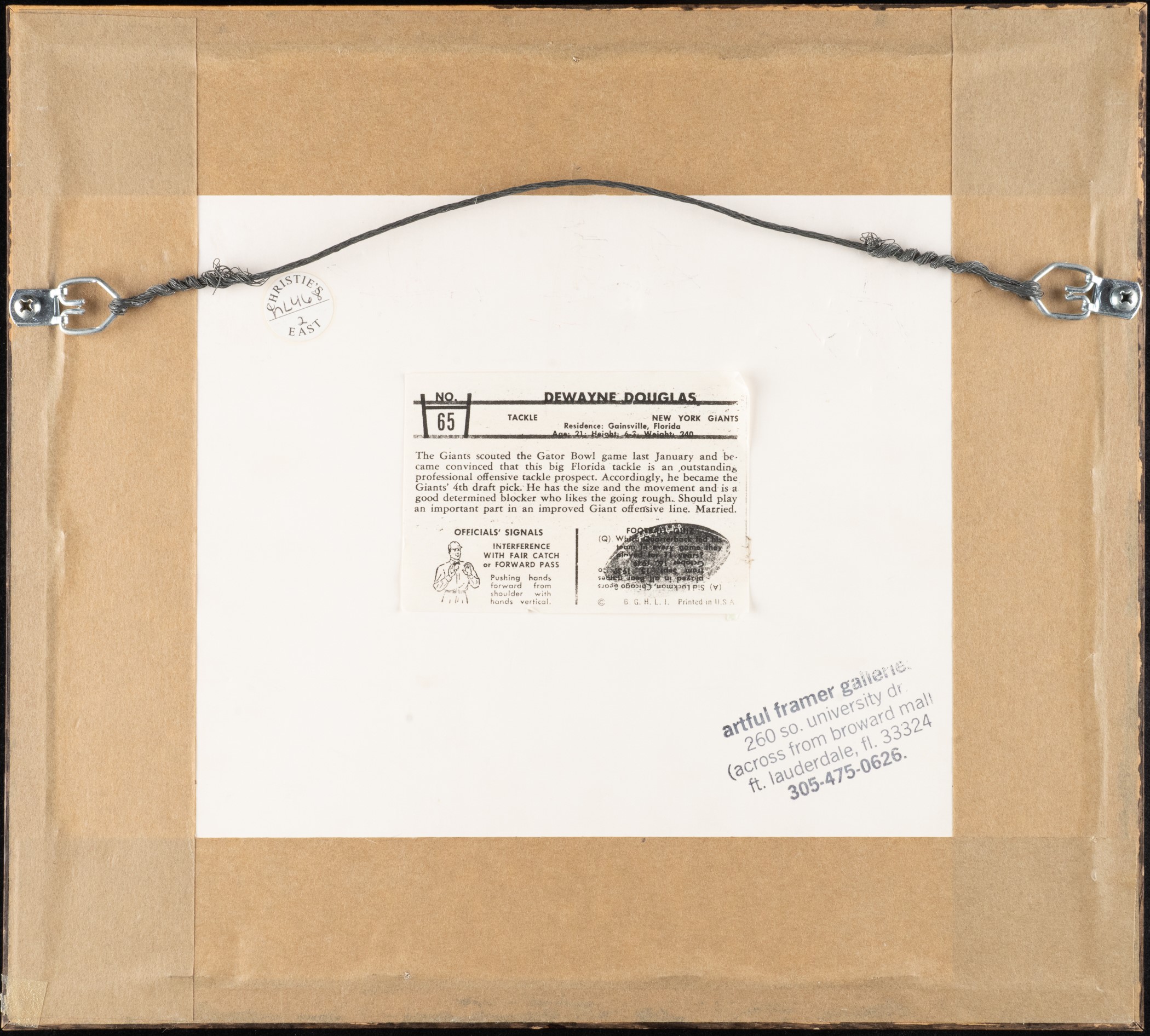 1953 Bowman Football Original Card Artwork #65 Dewayne Douglas | REA ...