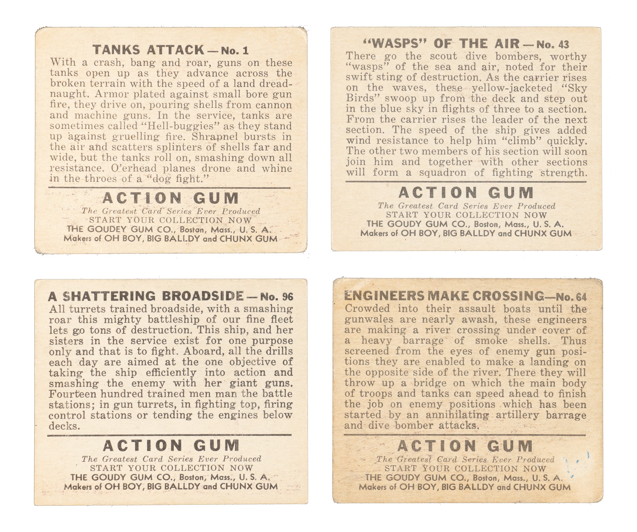 1938 R1 Goudey "Action Gum" Complete Set (96) | REA Archive