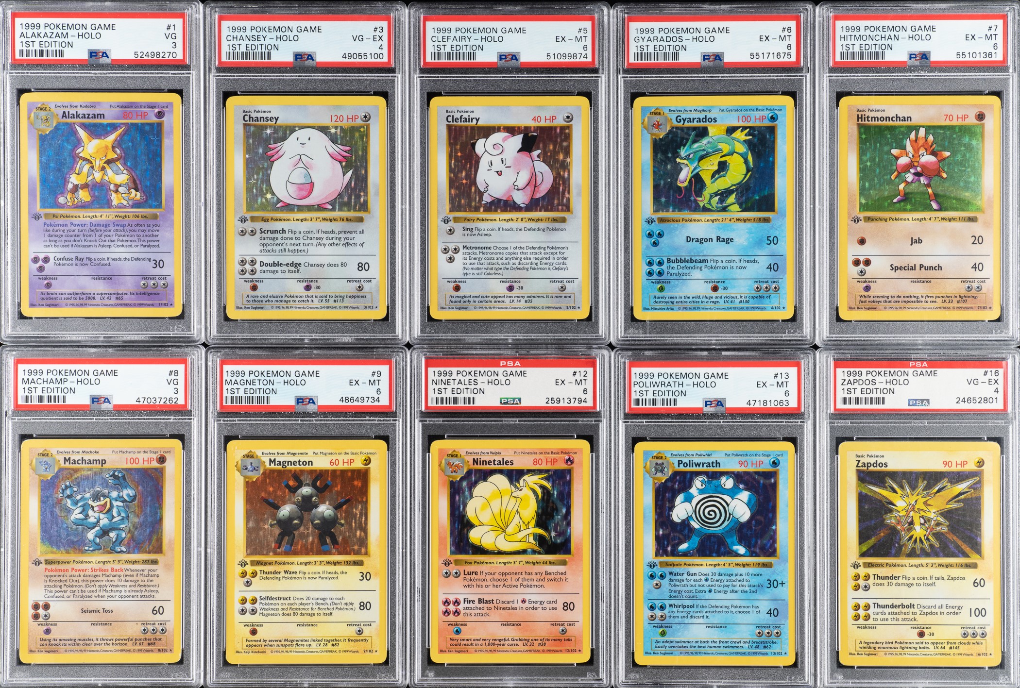1999 Pokemon Base Set 1st Edition "Thick Stamp" Holographic Complete ...