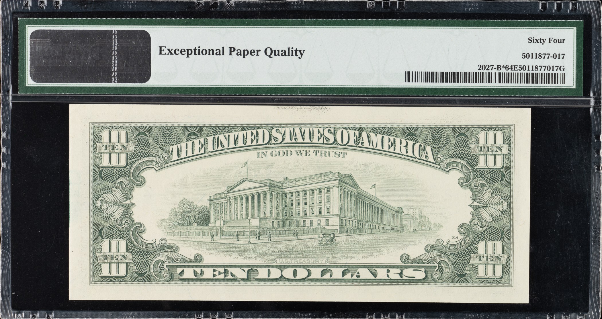 1985 $10 Federal Reserve Star Note Error - Ink Smear on Face PMG 64EPQ ...