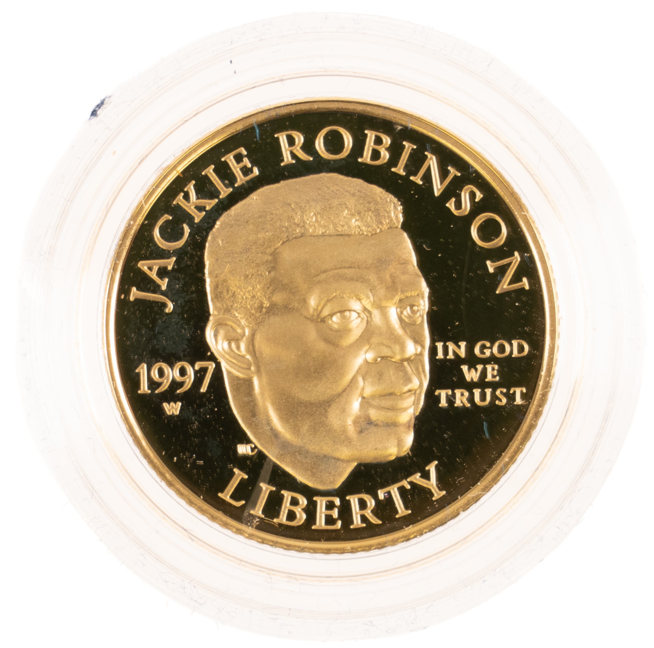 1997 Jackie Robinson 50th Anniversary Commemorative $5 Gold Coin with ...