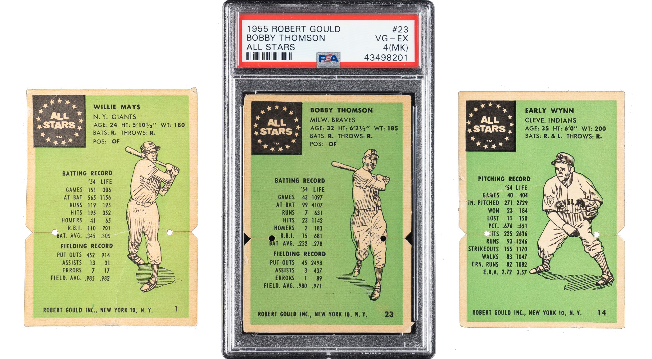 1955 Robert Gould All Stars Statue Cards Partial Set (14/28) Including ...