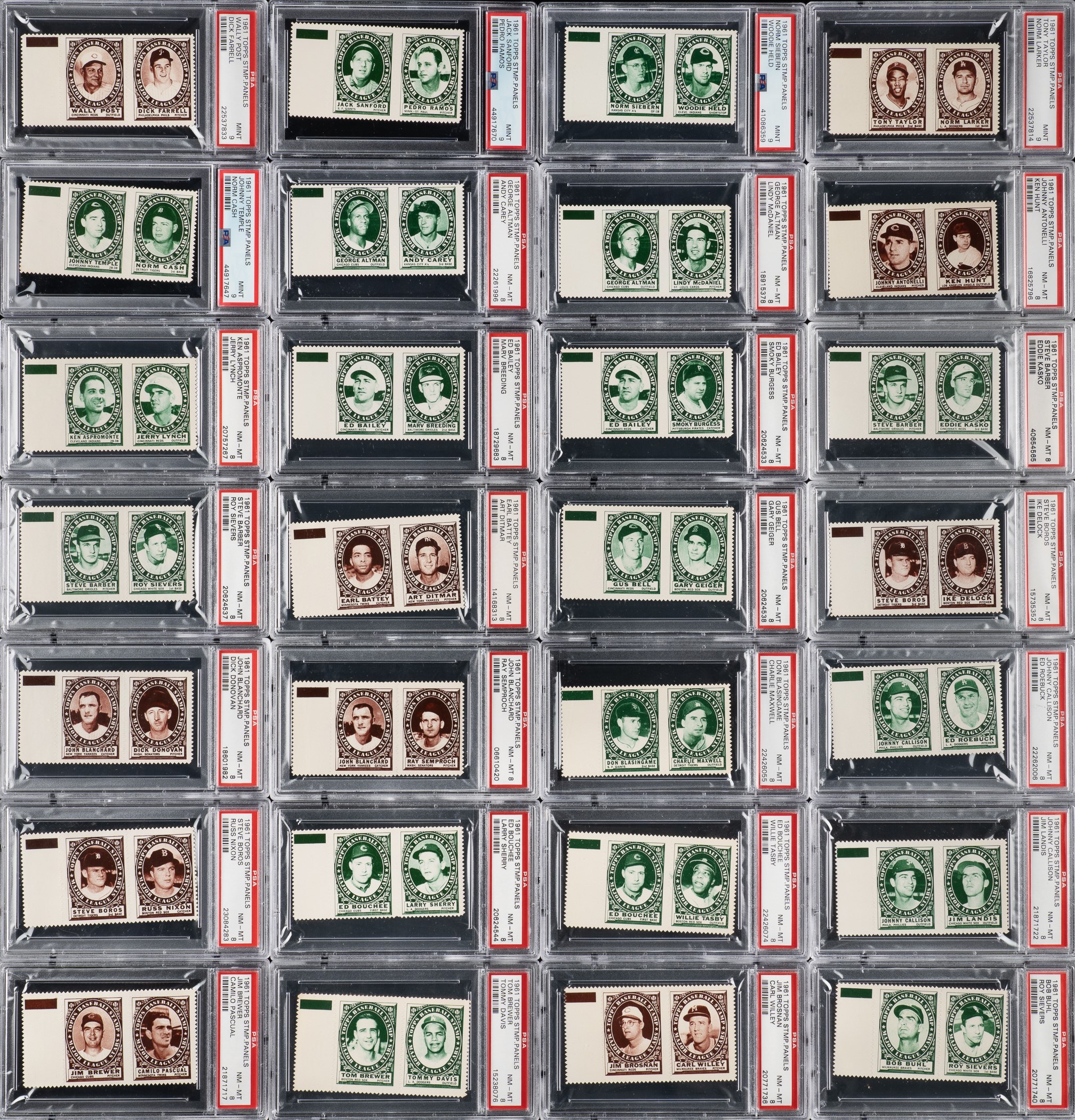 1961 Topps Stamp Panels PSA-Graded Complete Set (182) | REA Archive