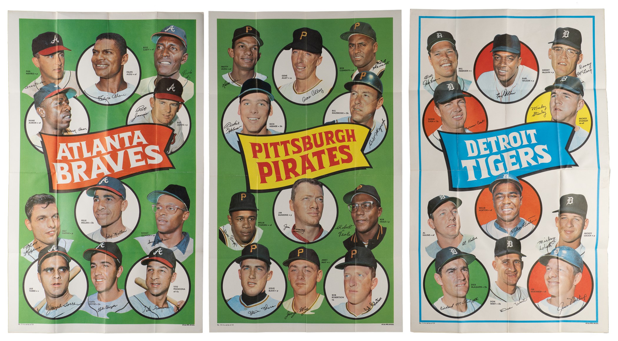 1969 Topps Team Posters Complete Set (24) | REA Archive