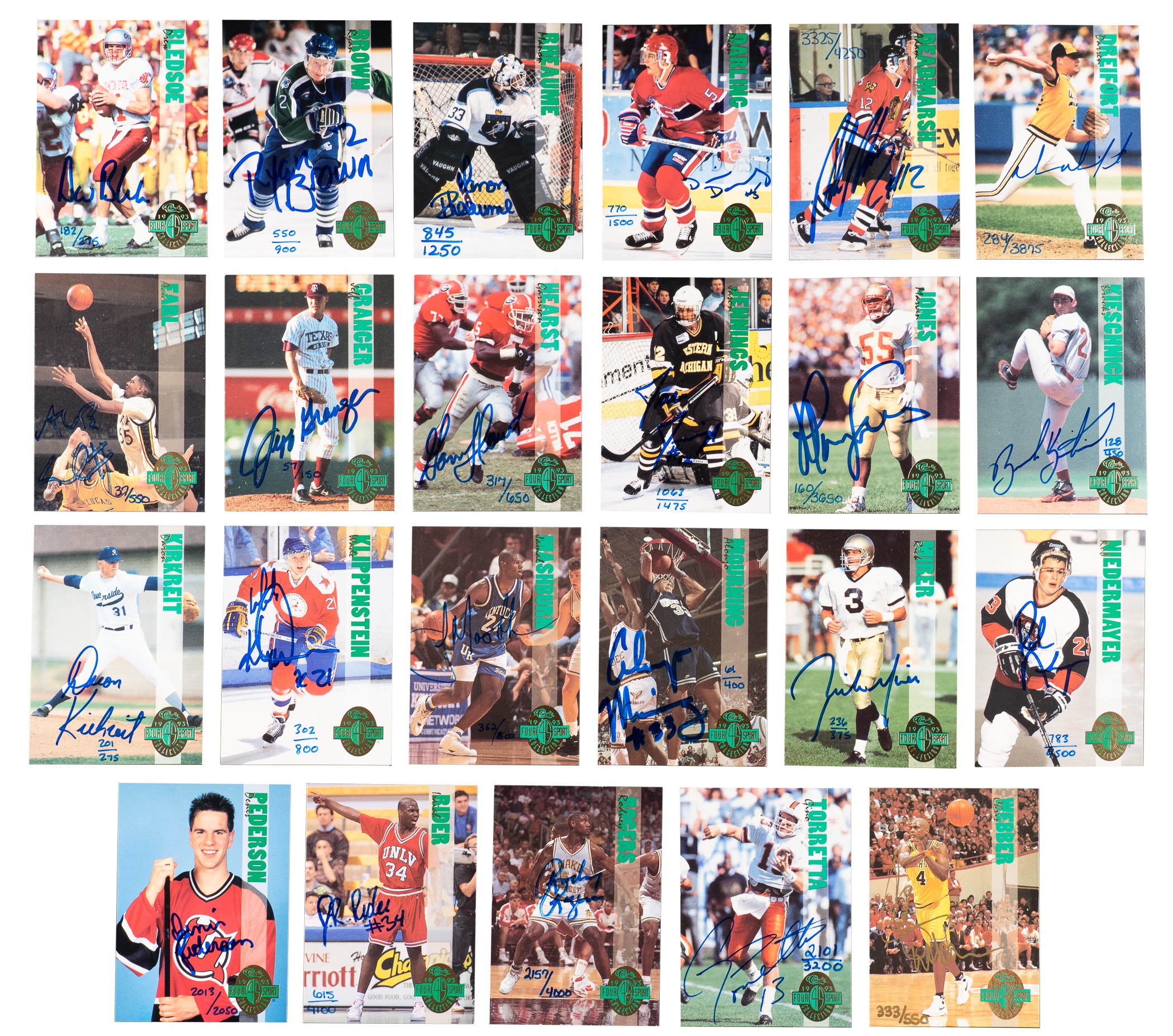 1993 Classic Four Sport - Autographs Complete Basic Set (26) Including ...