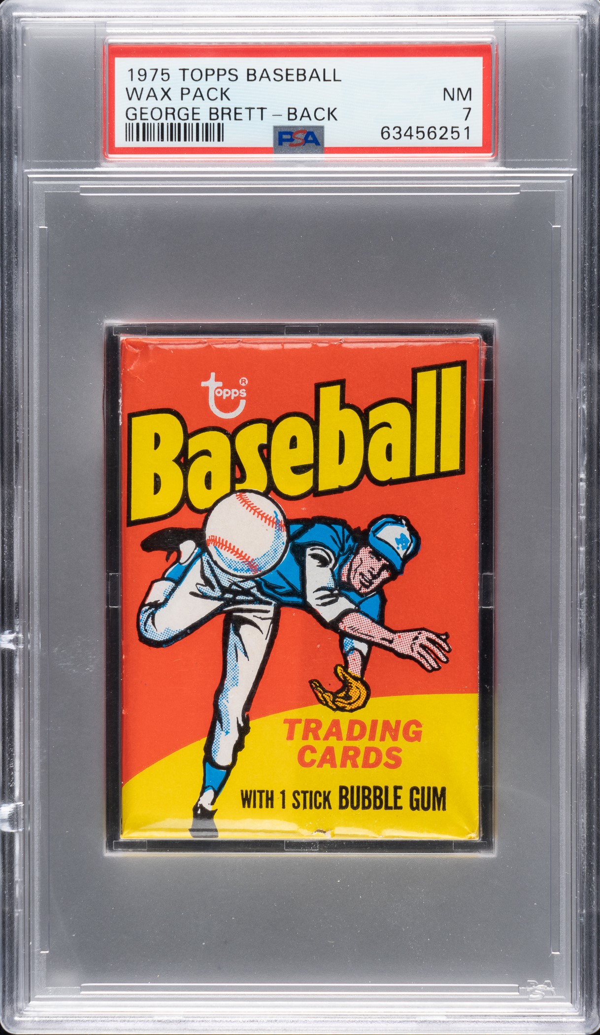 1975 Topps Unopened Wax Pack PSA NM 7 - George Brett Rookie on Back ...