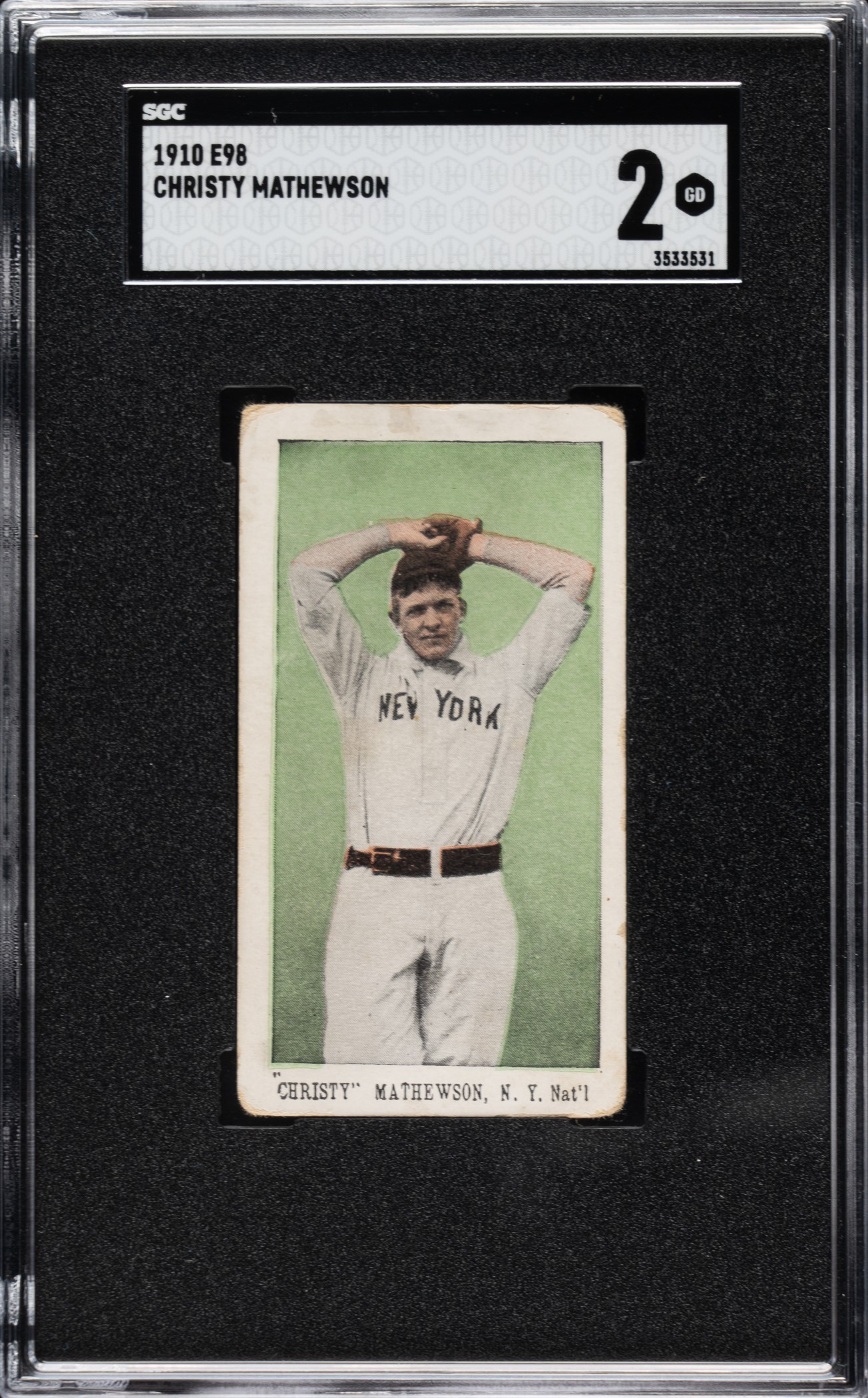 1910 E98 Anonymous "Set of 30" Christy Mathewson - Green Background ...