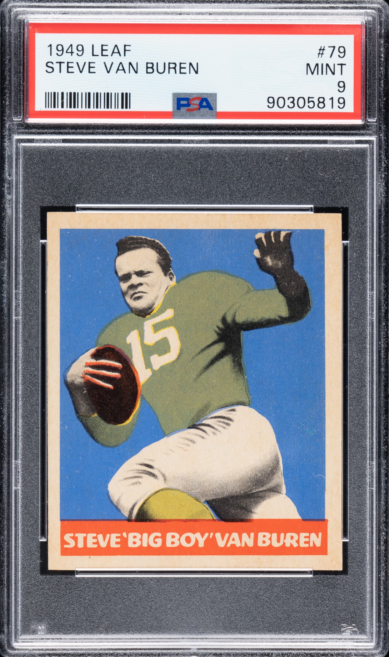 1949 Leaf Football #79 Steve Van Buren PSA MINT 9 - Highest Graded ...