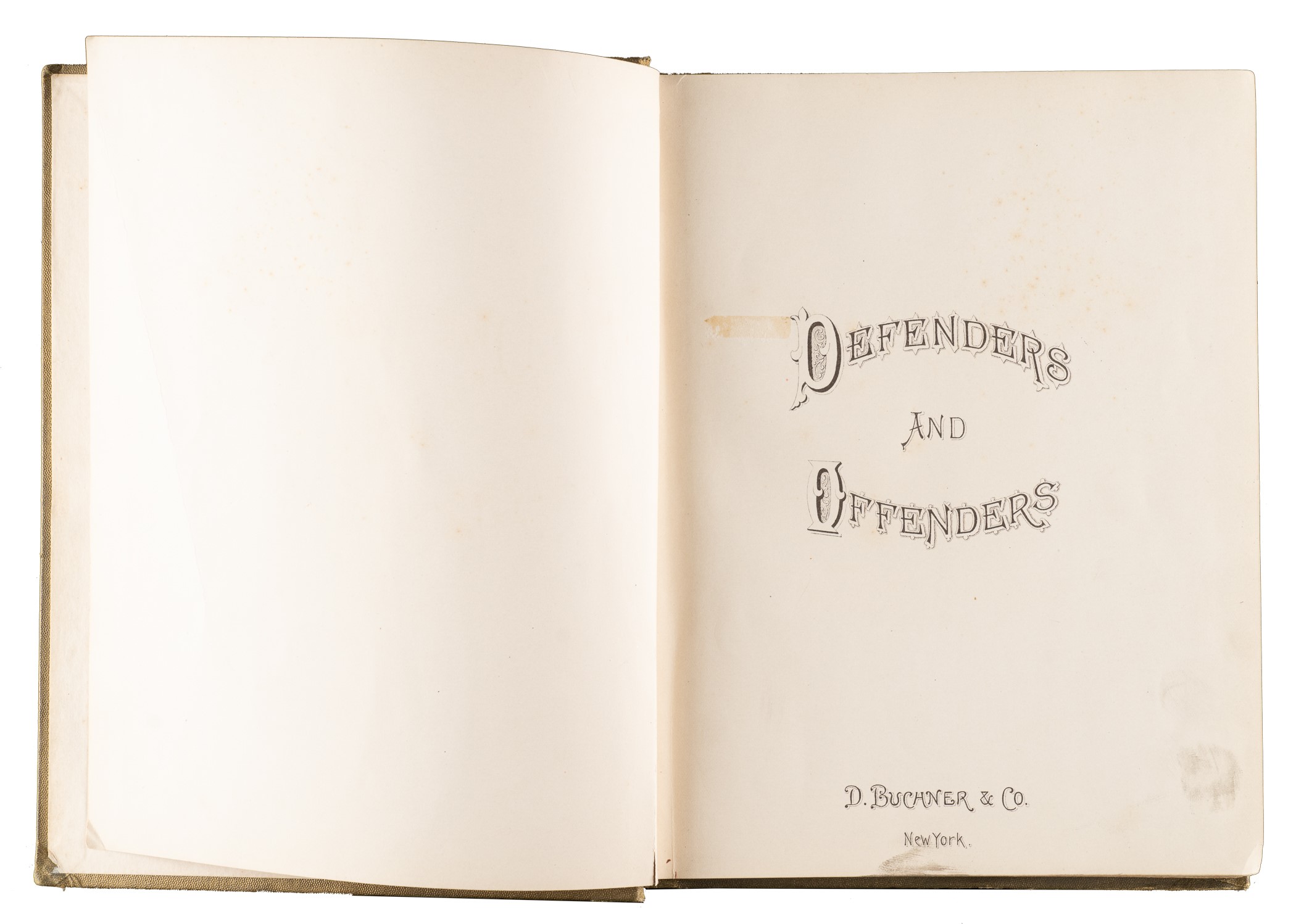 1888 A70 Buchner "Defenders and Offenders" Hardbound Tobacco Premium ...