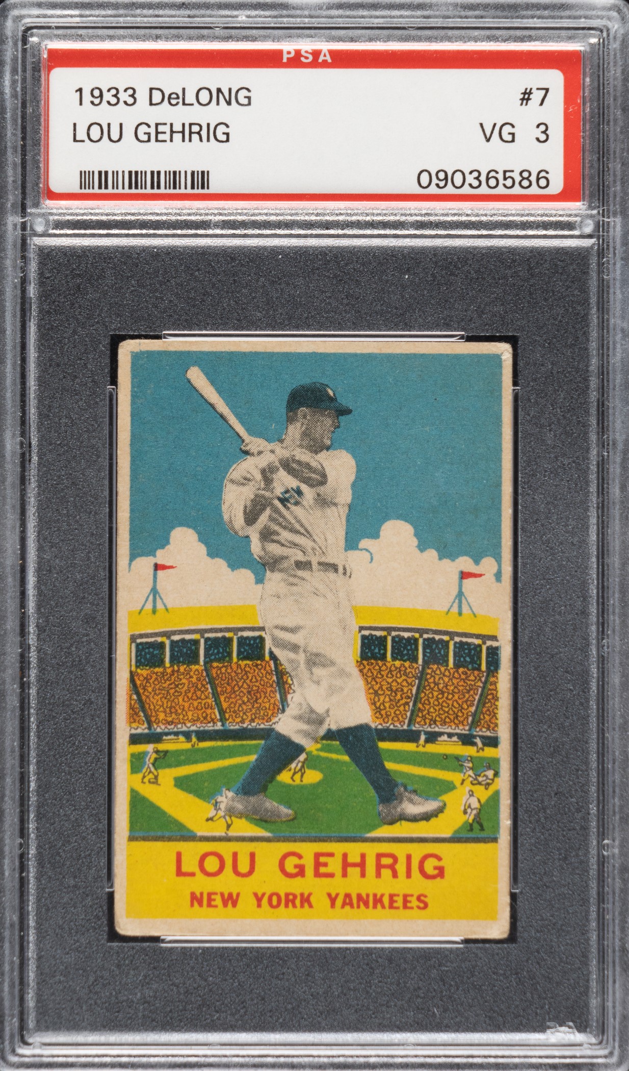 1933 R333 DeLong Gum #7 Lou Gehrig PSA VG 3 | REA Archive