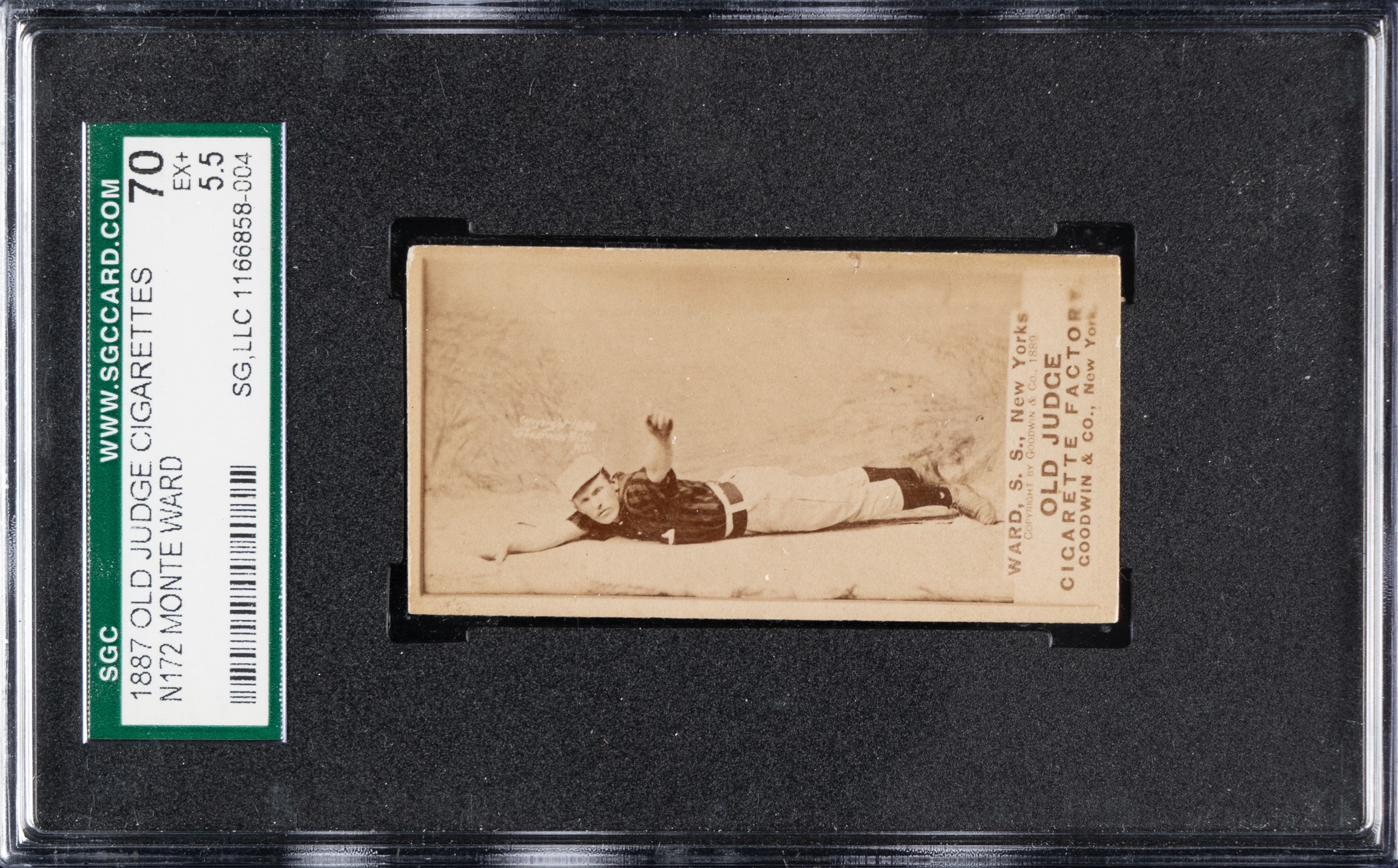 1889 N172 Old Judge John Ward SGC EX+ 70 - Scarce Sliding Pose! | REA ...