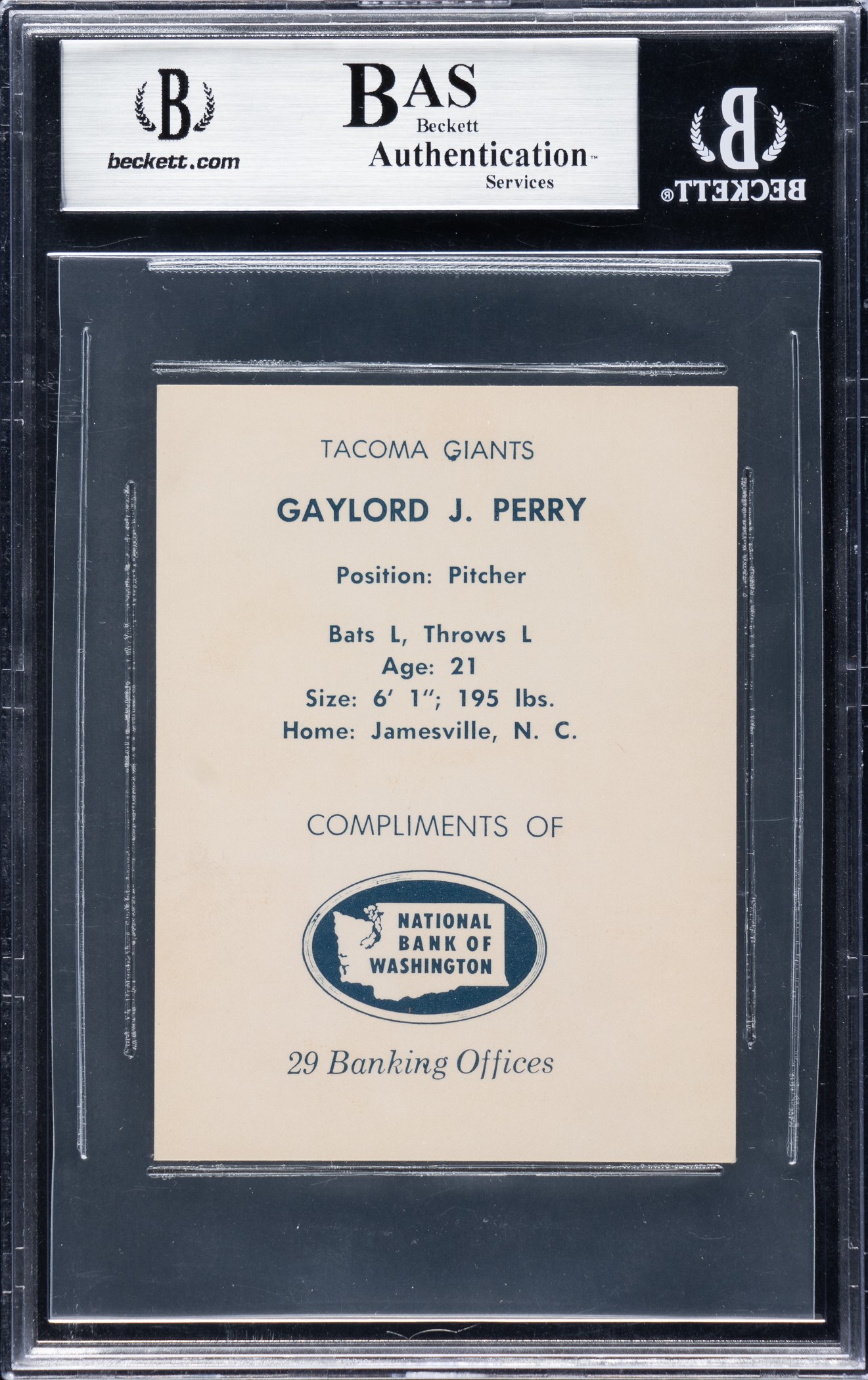 Signed 1961 Tacoma Giants Gaylord Perry Pre-Rookie - Vintage "Gay Perry ...