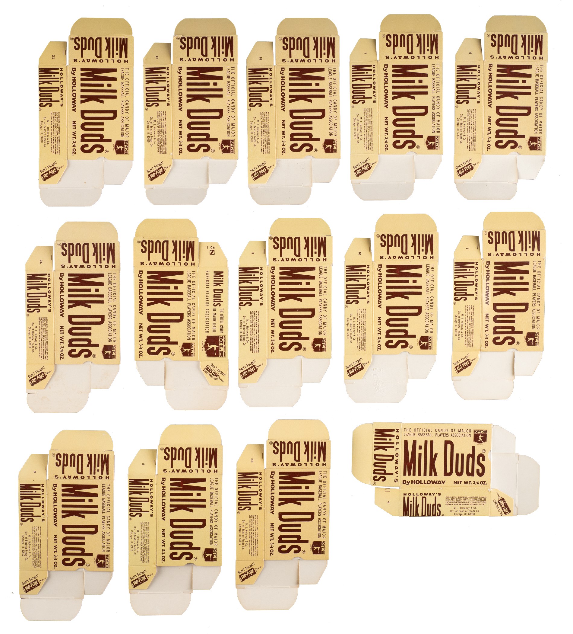 1971 Milk Duds Full Box Collection (17) Including Tom Seaver, Johnny ...
