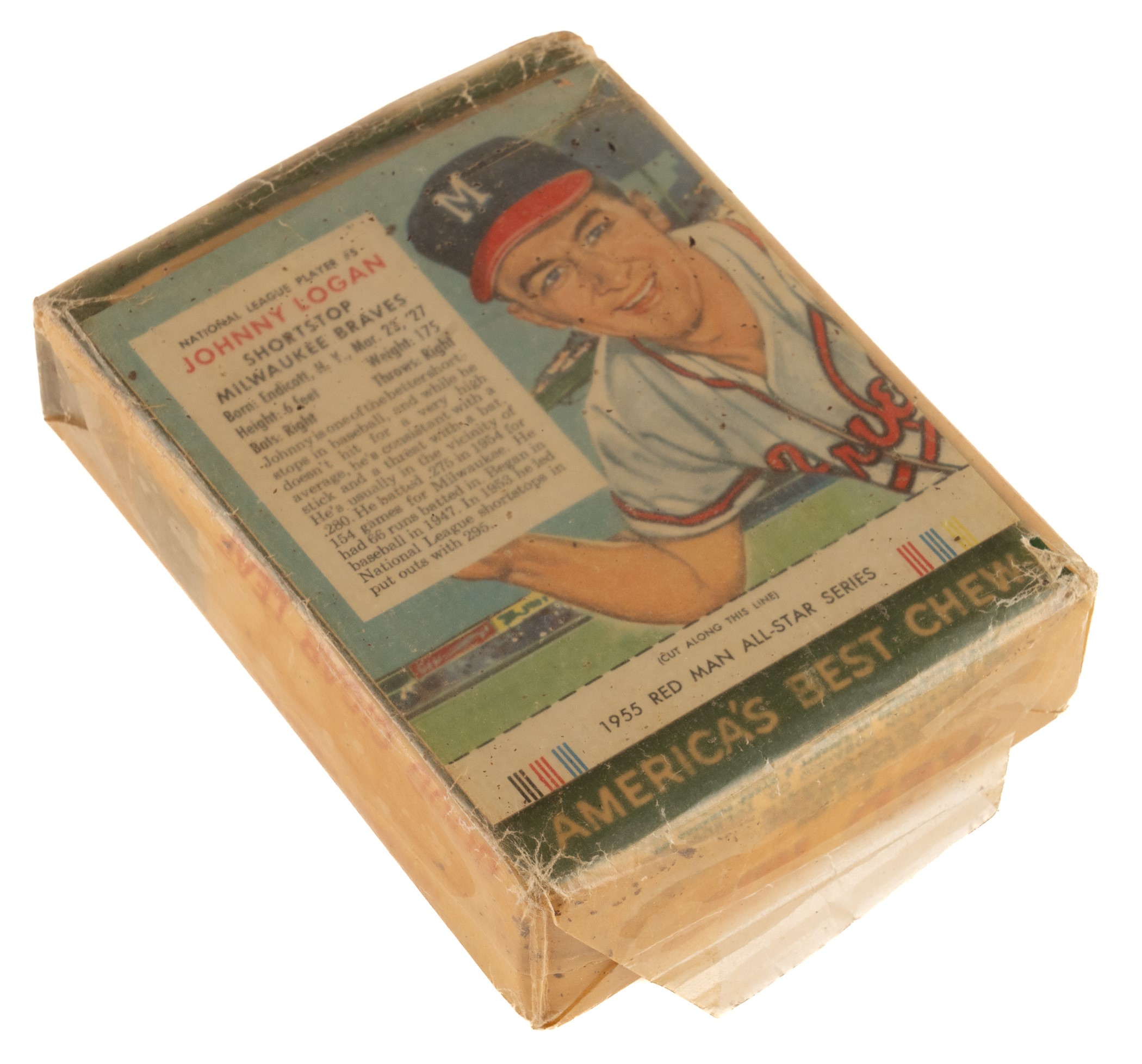 1955 Red Man Tobacco Unopened Pack with Johnny Logan | REA Archive