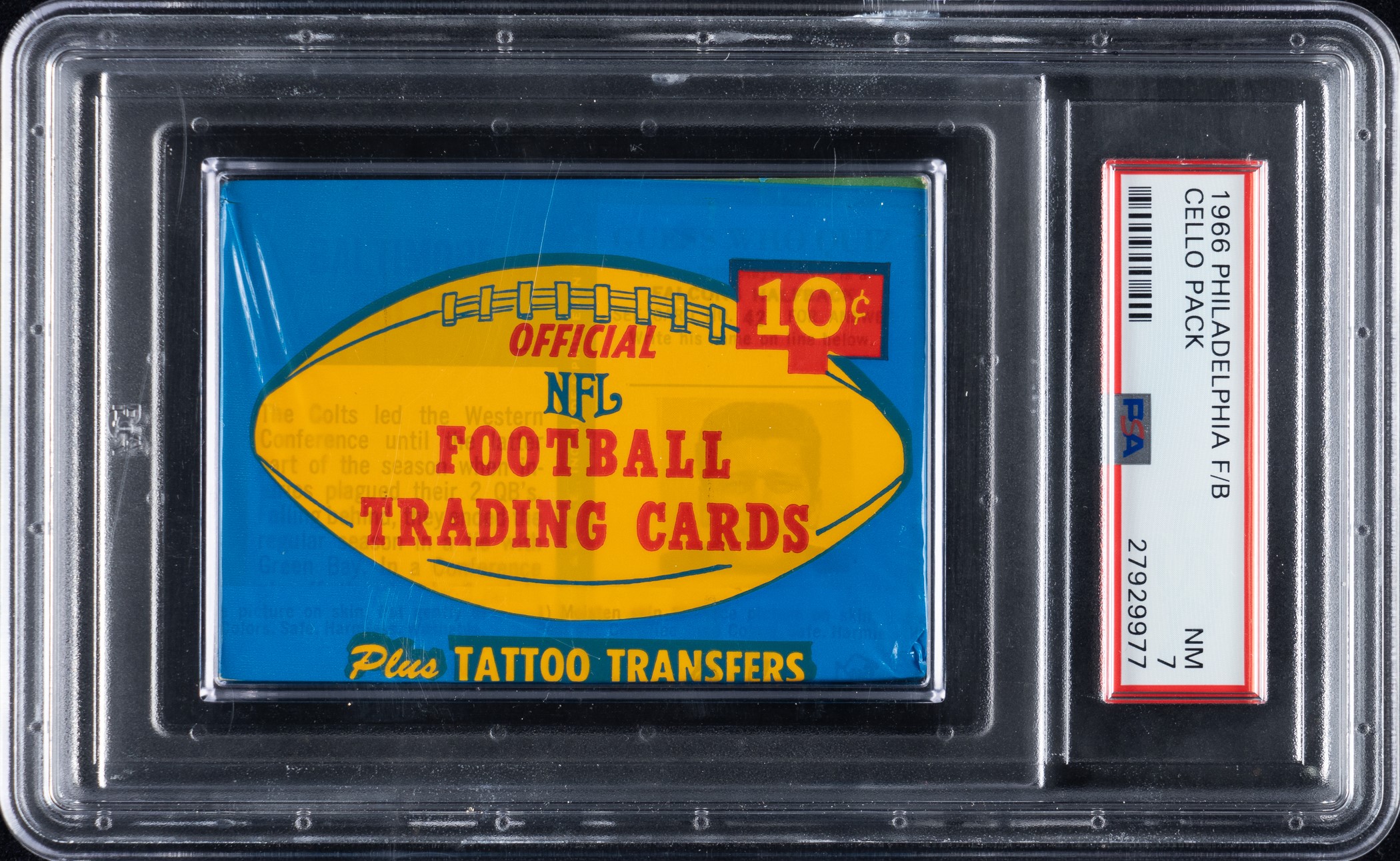1966 Philadelphia Football Unopened Cello Pack PSA NM 7 - Ray Berry on ...