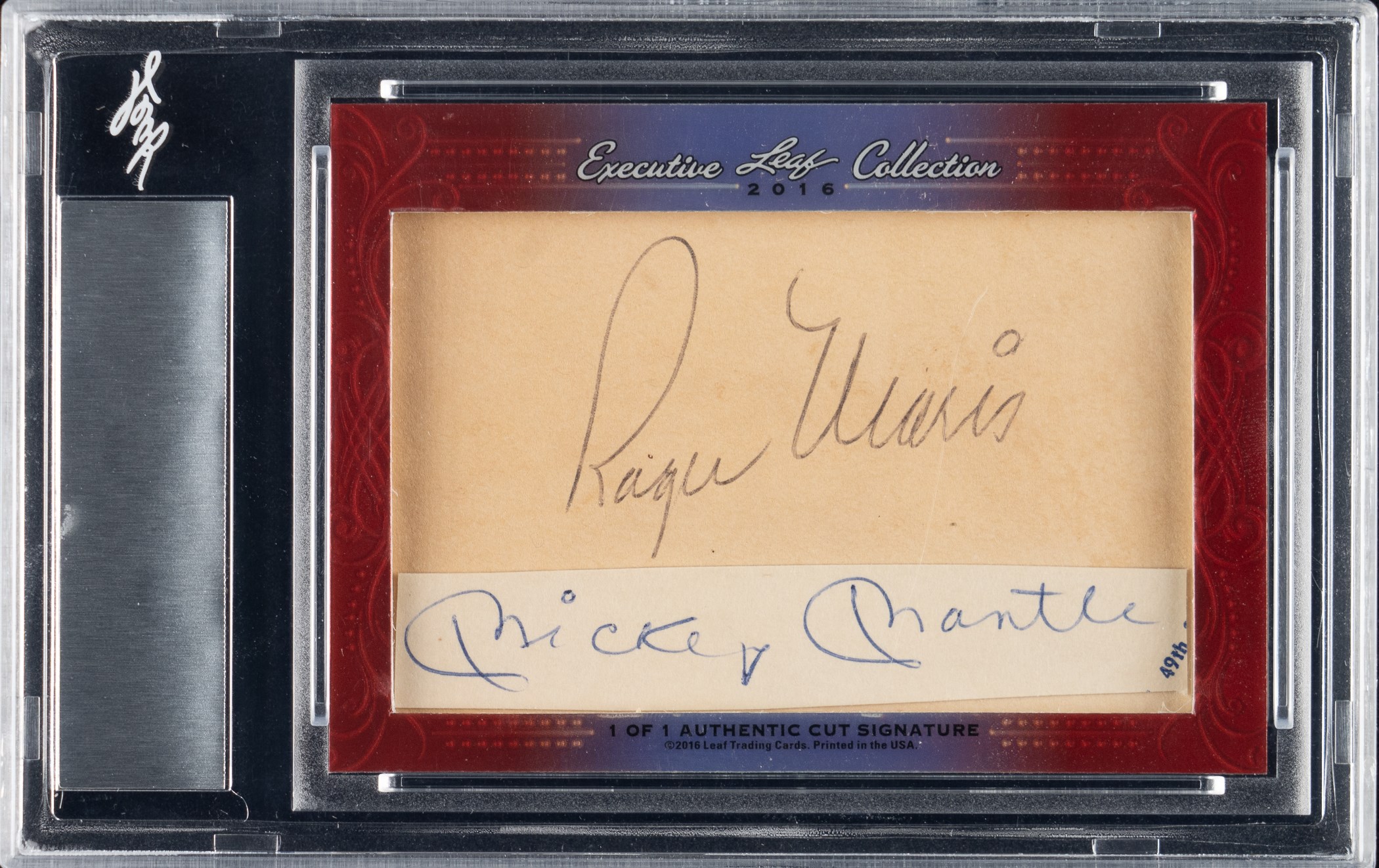 2016 Leaf Executive Collection Masterpiece Babe Ruth/Mickey Mantle ...