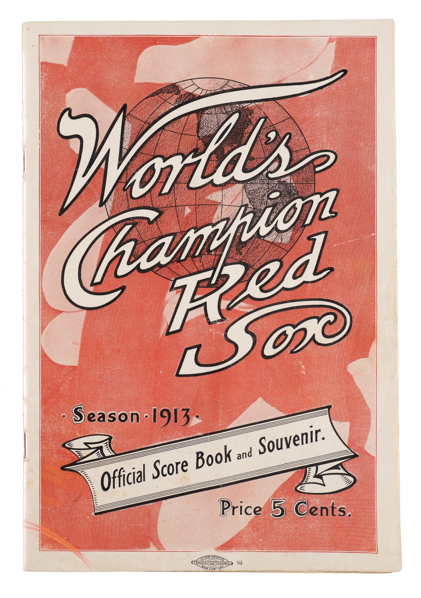 1913 Boston Red Sox (vs. Philadelphia Athletics) Program with Speaker ...