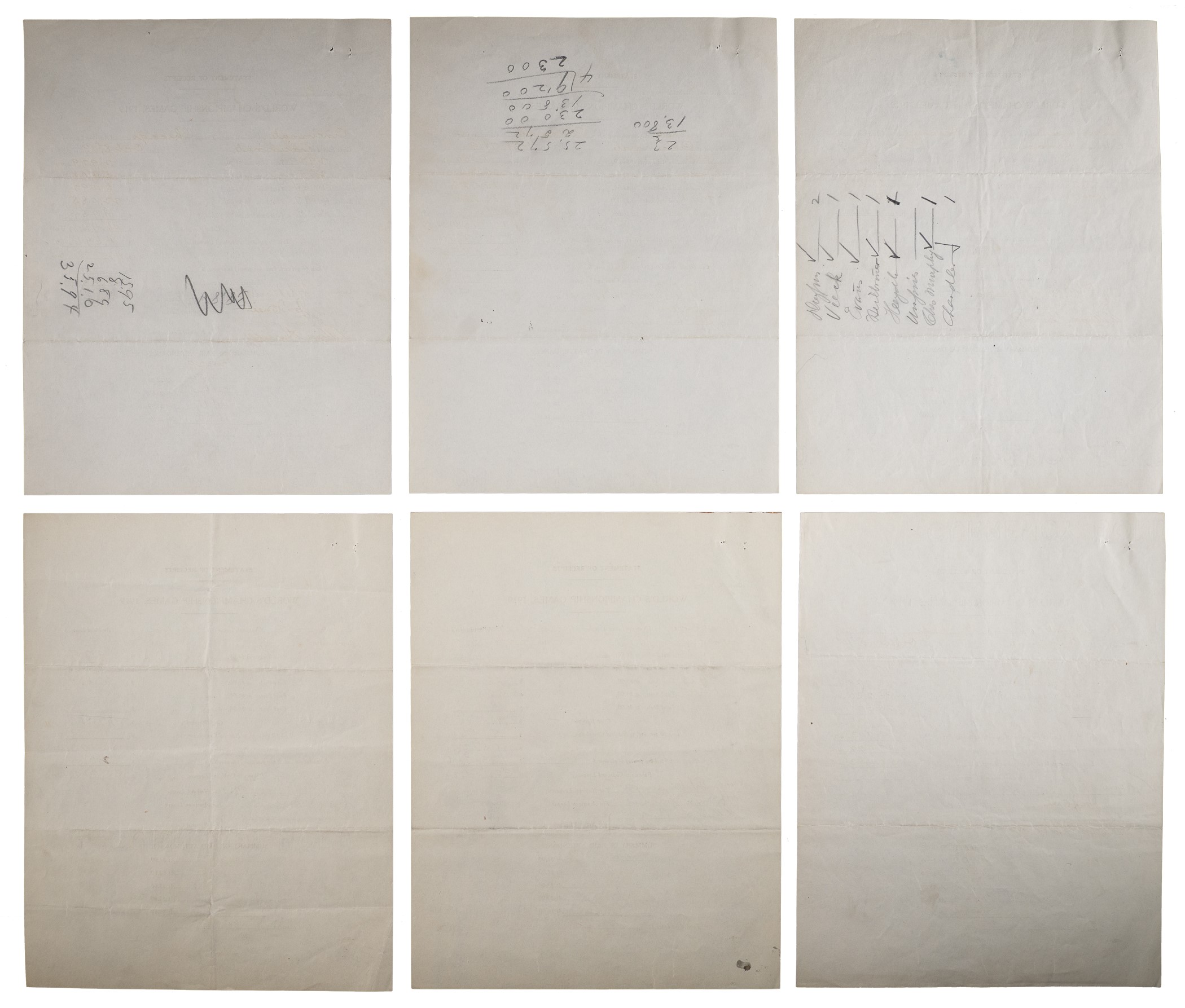 Extraordinary 1919 Official World Series Gate Receipts Document ...