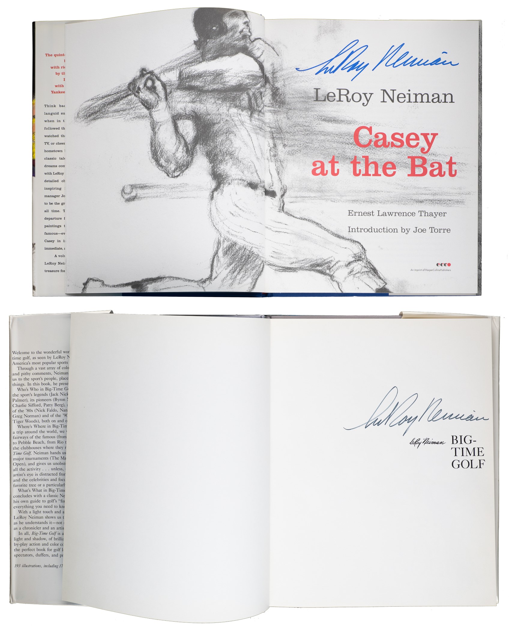 1983 to 2002 LeRoy Neiman Book Trio: Winners, Big Time Golf, and Casey ...