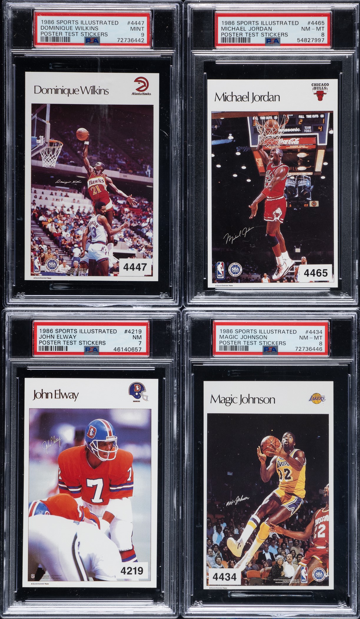 1986 Sports Illustrated Poster Test Stickers PSA-Graded Complete Set ...