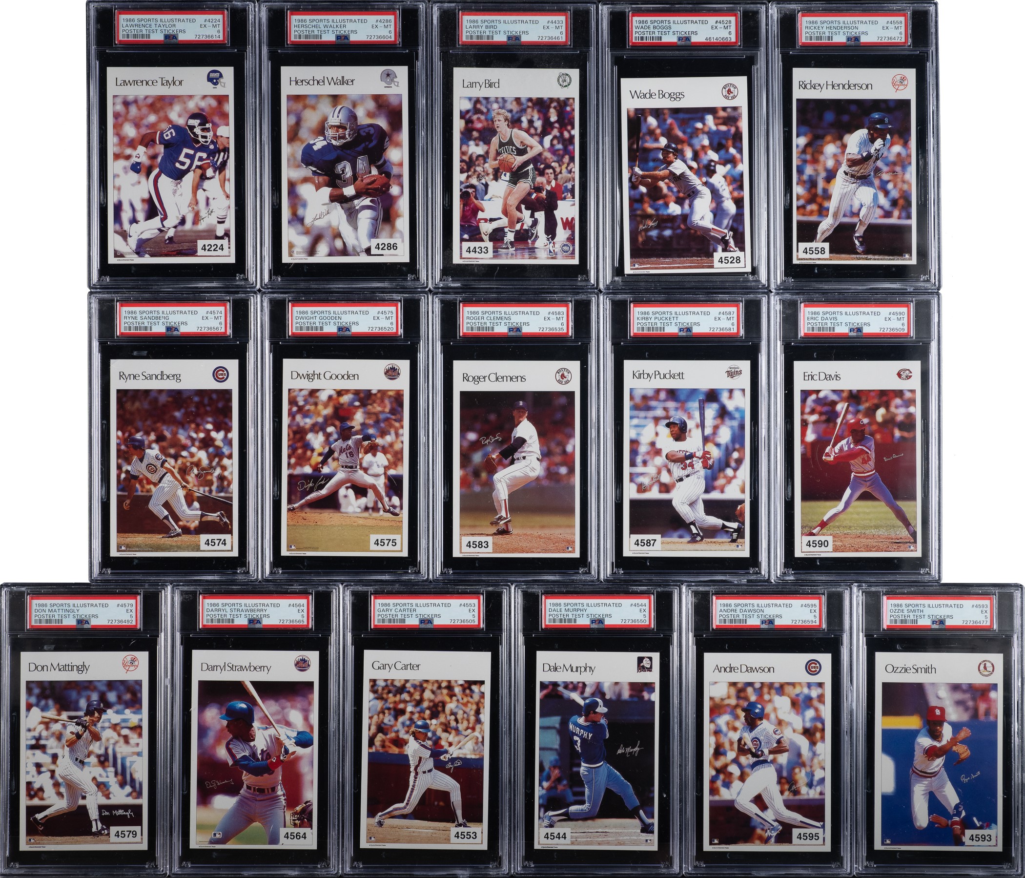 1986 Sports Illustrated Poster Test Stickers PSA-Graded Complete Set ...