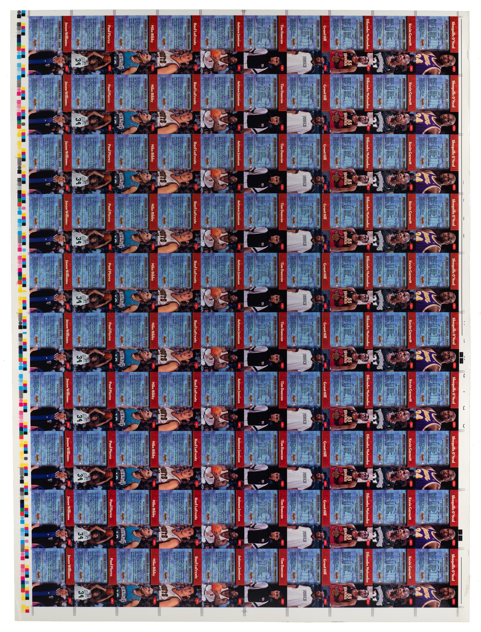 1998-1999 Bowman's Best Basketball Uncut Sheet Trio (3 Sheets, 300 ...