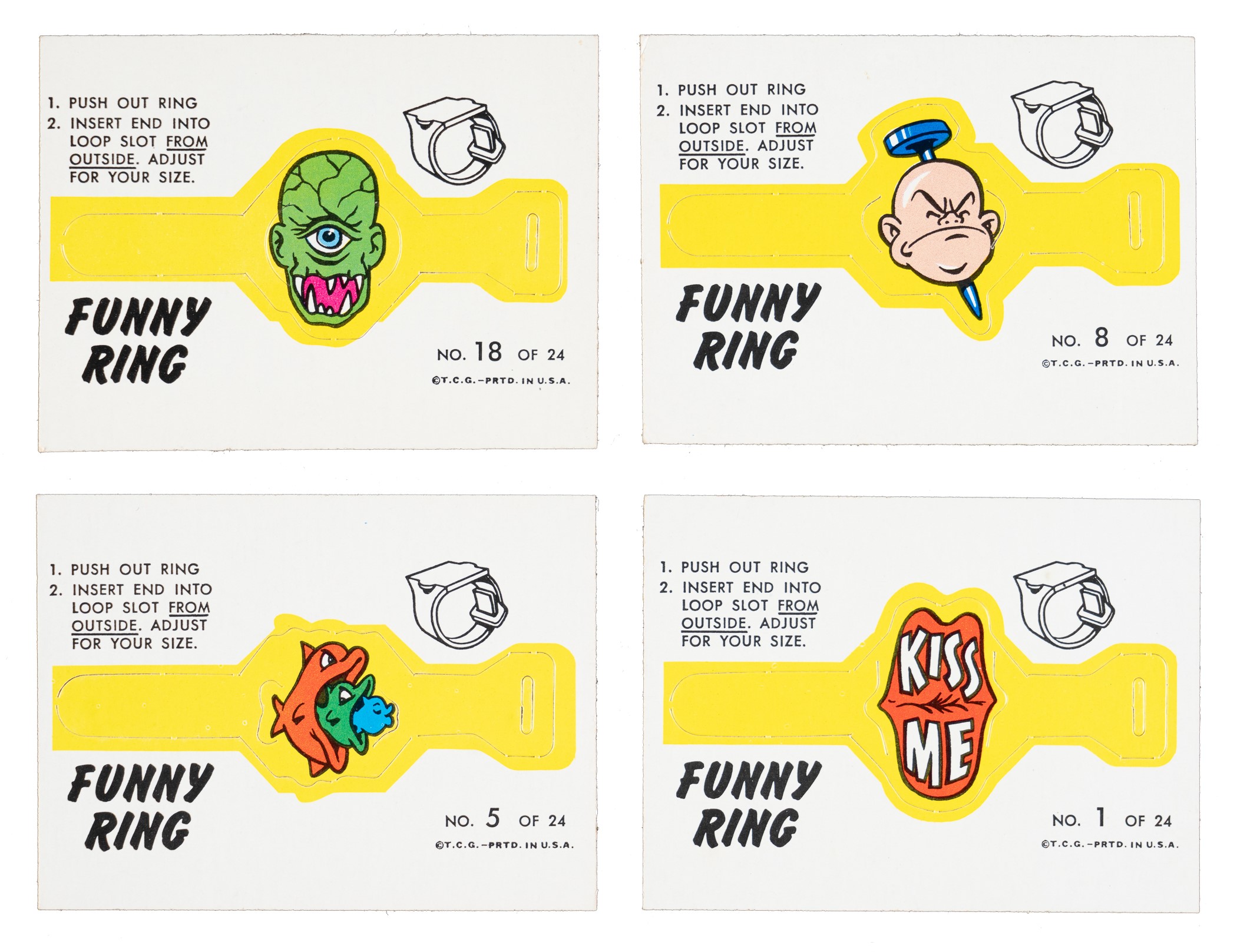 1966 Topps "Funny Rings" Complete Set (24) Plus Checklist | REA Archive