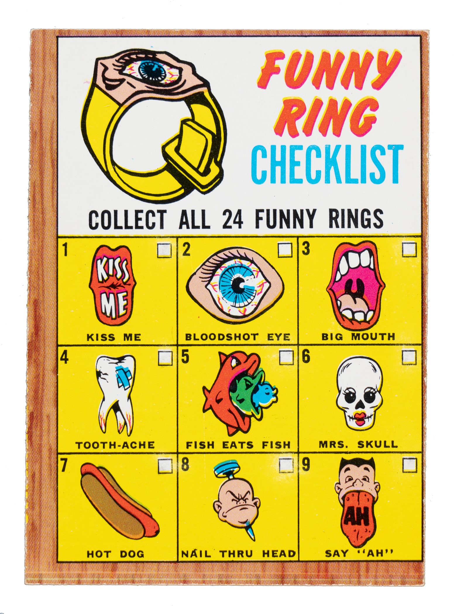 1966 Topps "Funny Rings" Complete Set (24) Plus Checklist | REA Archive